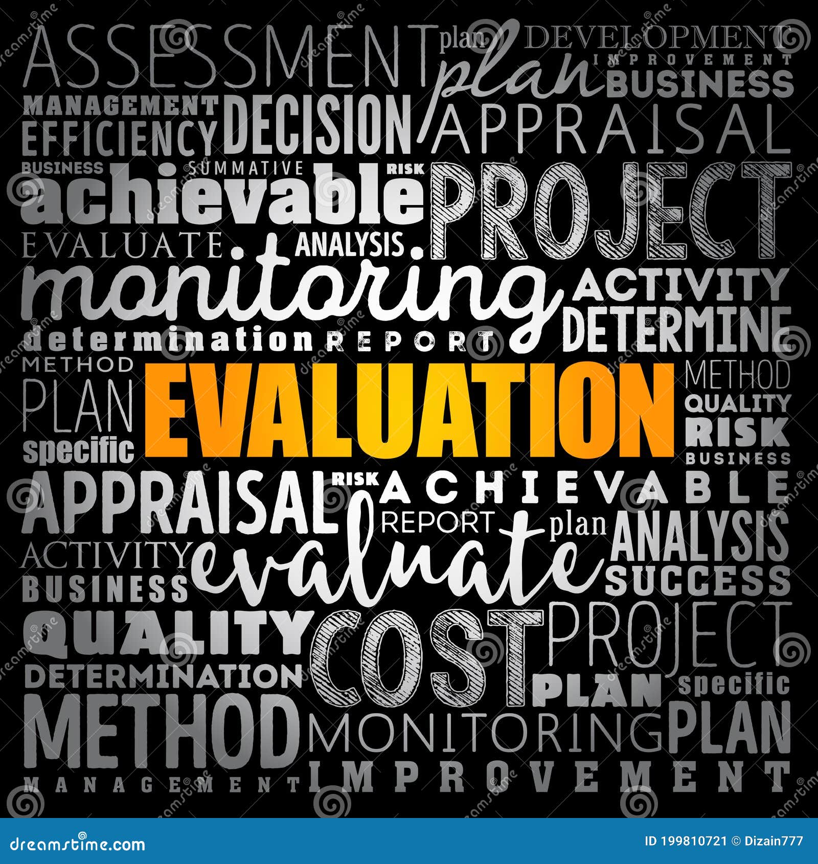 Evaluation Word Cloud Collage Stock Illustration - Illustration of ...