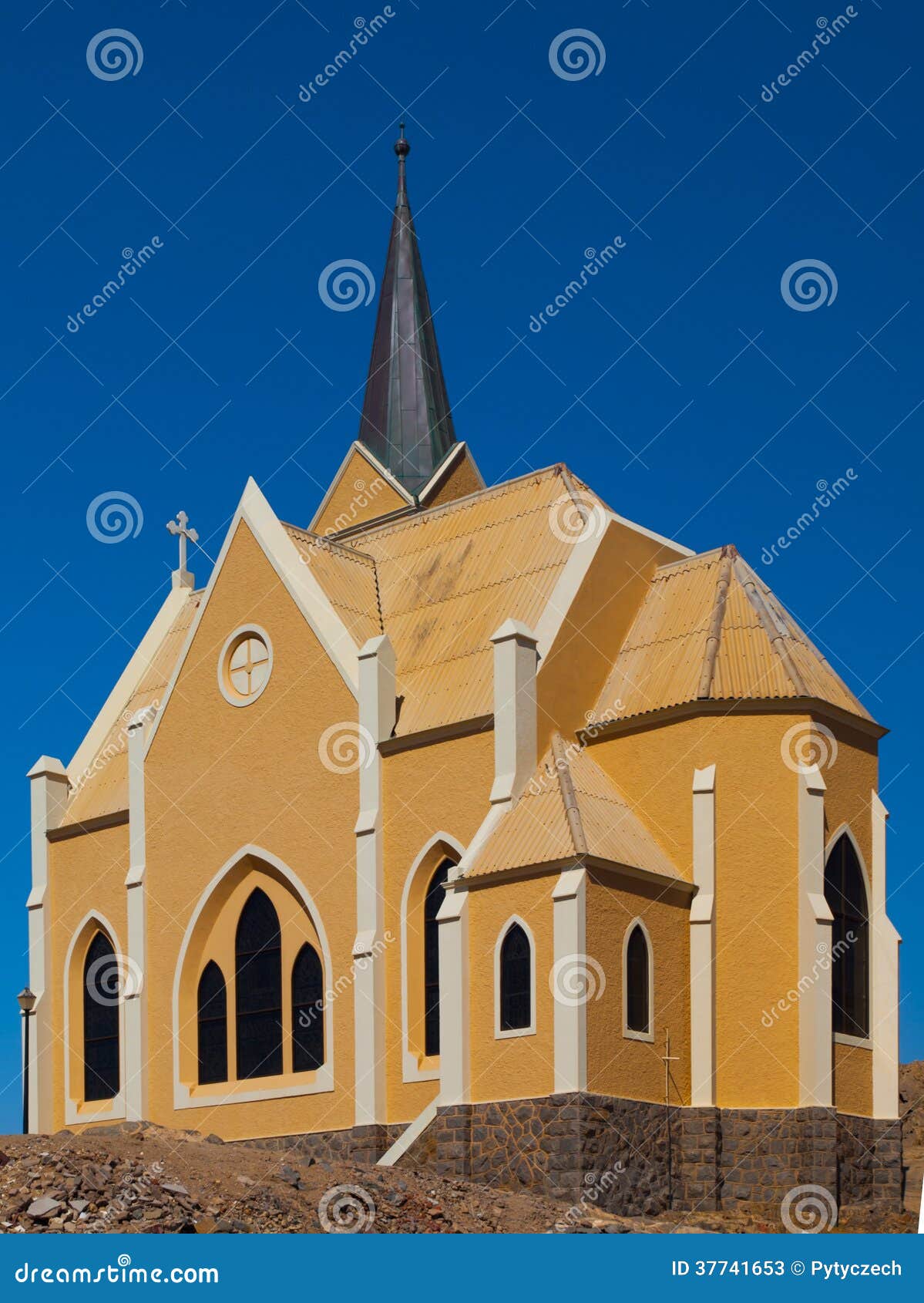 Evangelical Lutheran Church in Luderitz Stock Image - Image of city ...