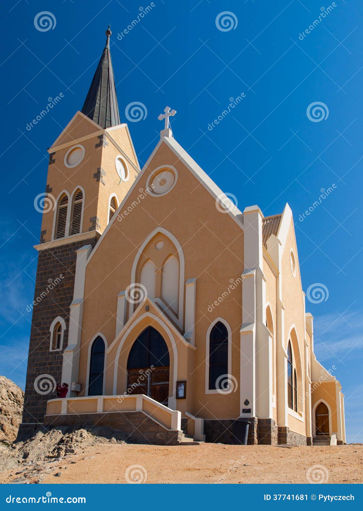 Evangelical Lutheran Church in Luderitz Stock Image - Image of city ...