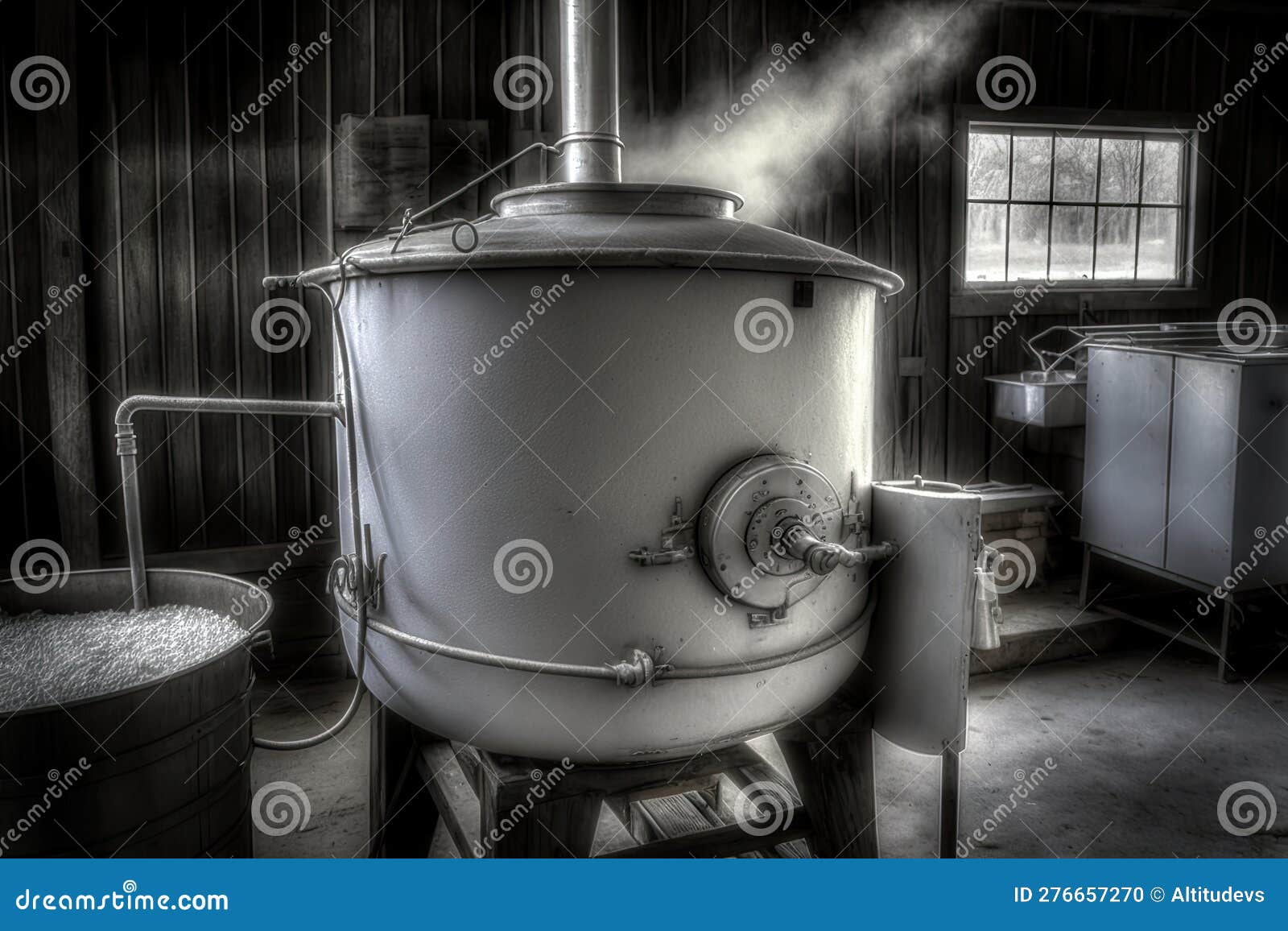 Evaporator Lined with Metal Bucket, Ready for Boiling Sap Stock ...