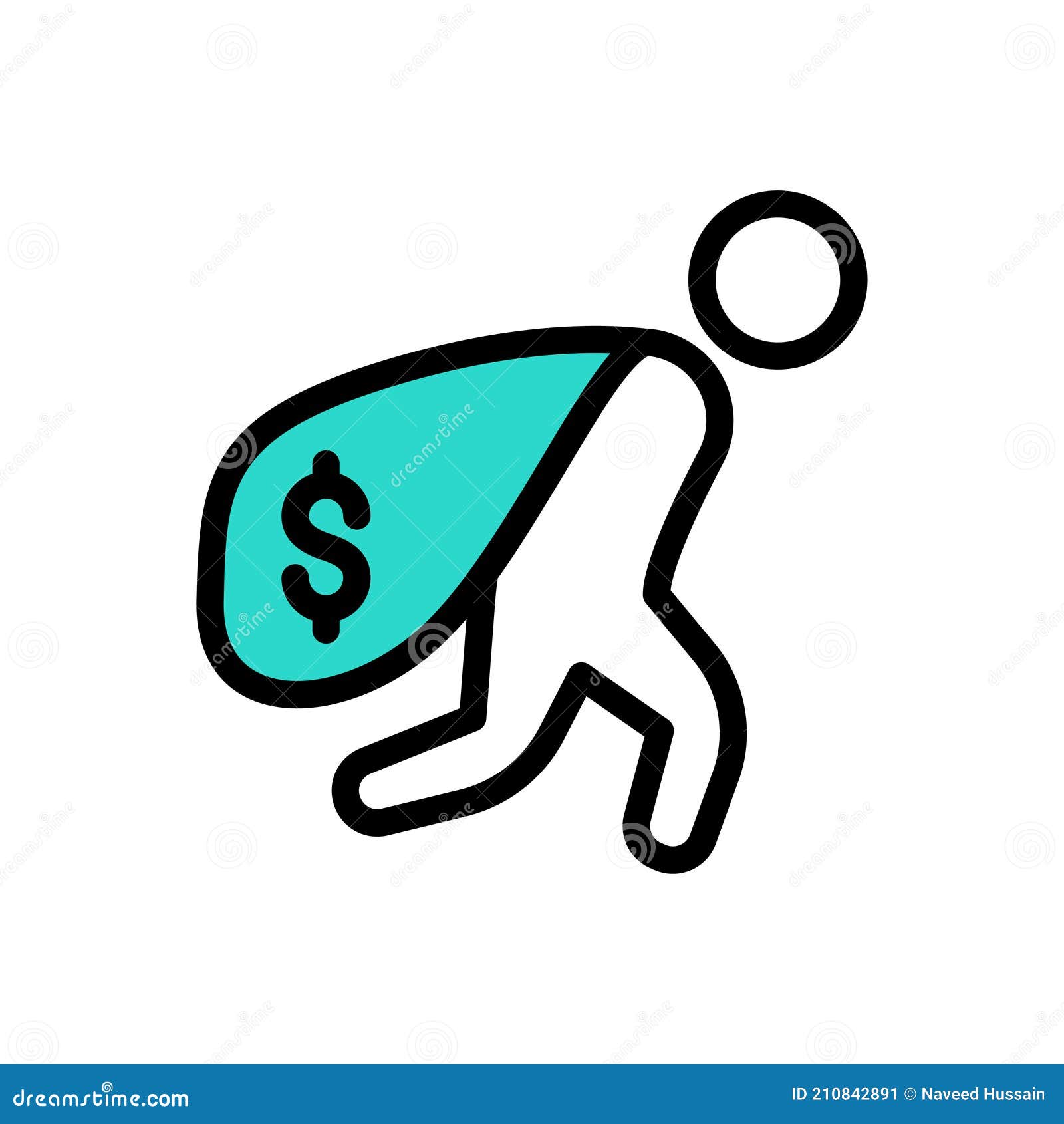 Evasion stock vector. Illustration of back, symbol, business - 210842891