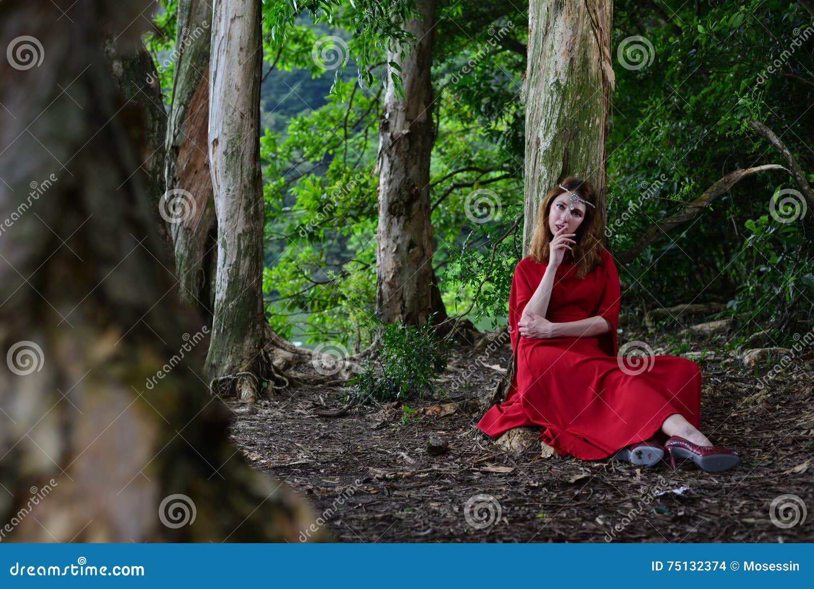Eve in the Garden of Eden stock photo. Image of water - 75132374