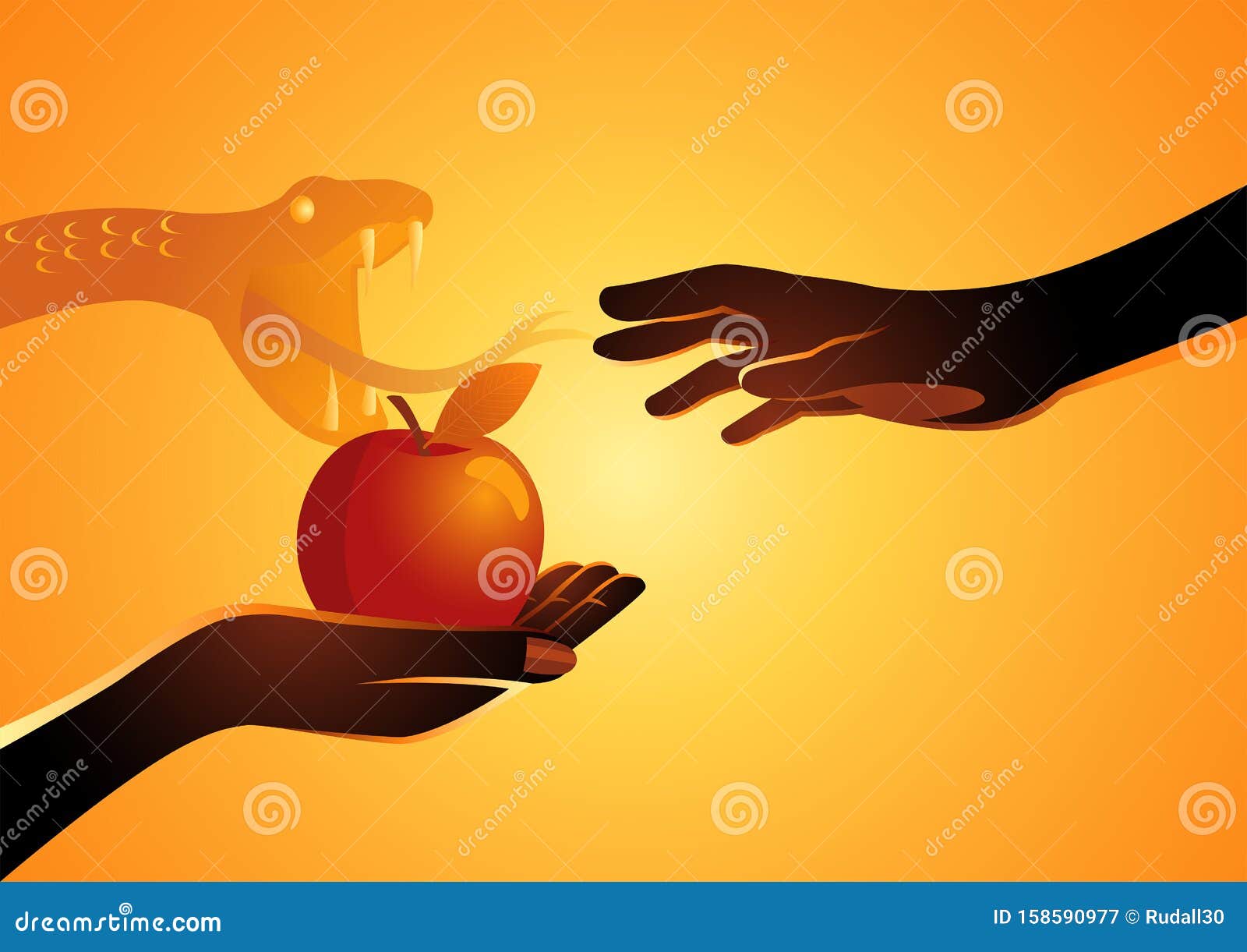 Hand Holding Apple Snake Stock Illustrations – 7 Hand Holding Apple ...