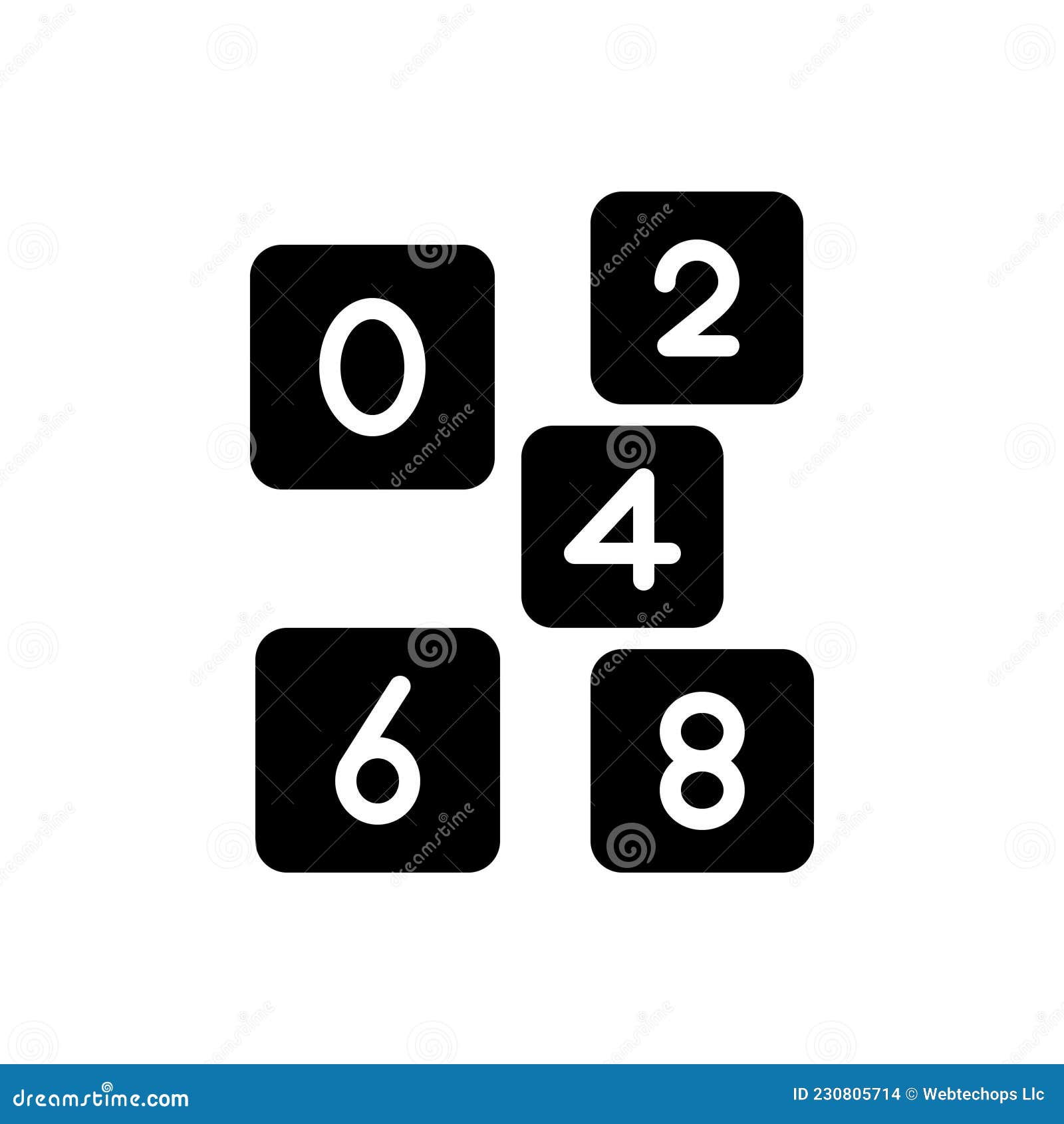 Black Solid Icon for Even, Number and Count Stock Vector - Illustration ...