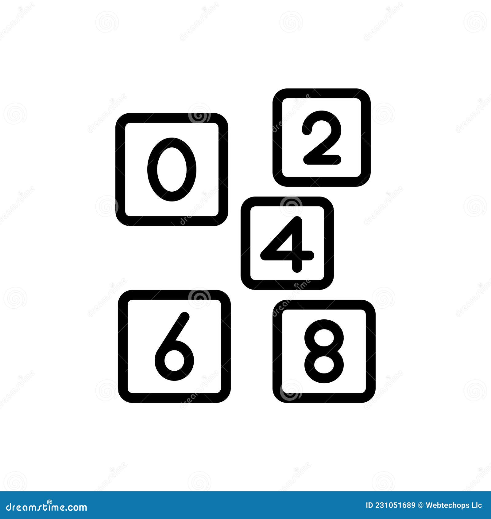 Black Line Icon for Even, Number and Count Stock Vector - Illustration ...