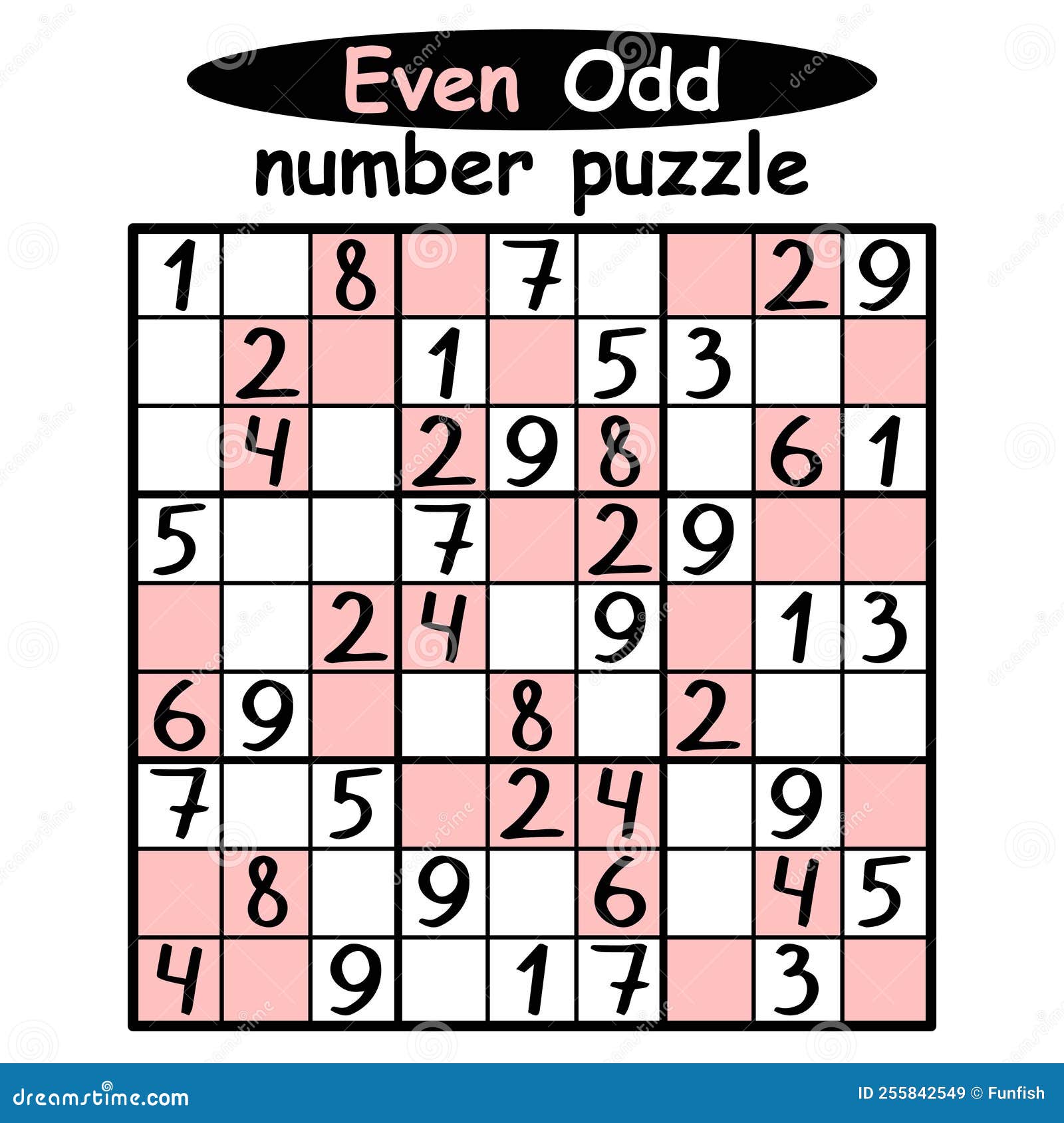 Even Odd Number Puzzle For Beginners Vector Illustration Stock Vector Illustration Of Activity