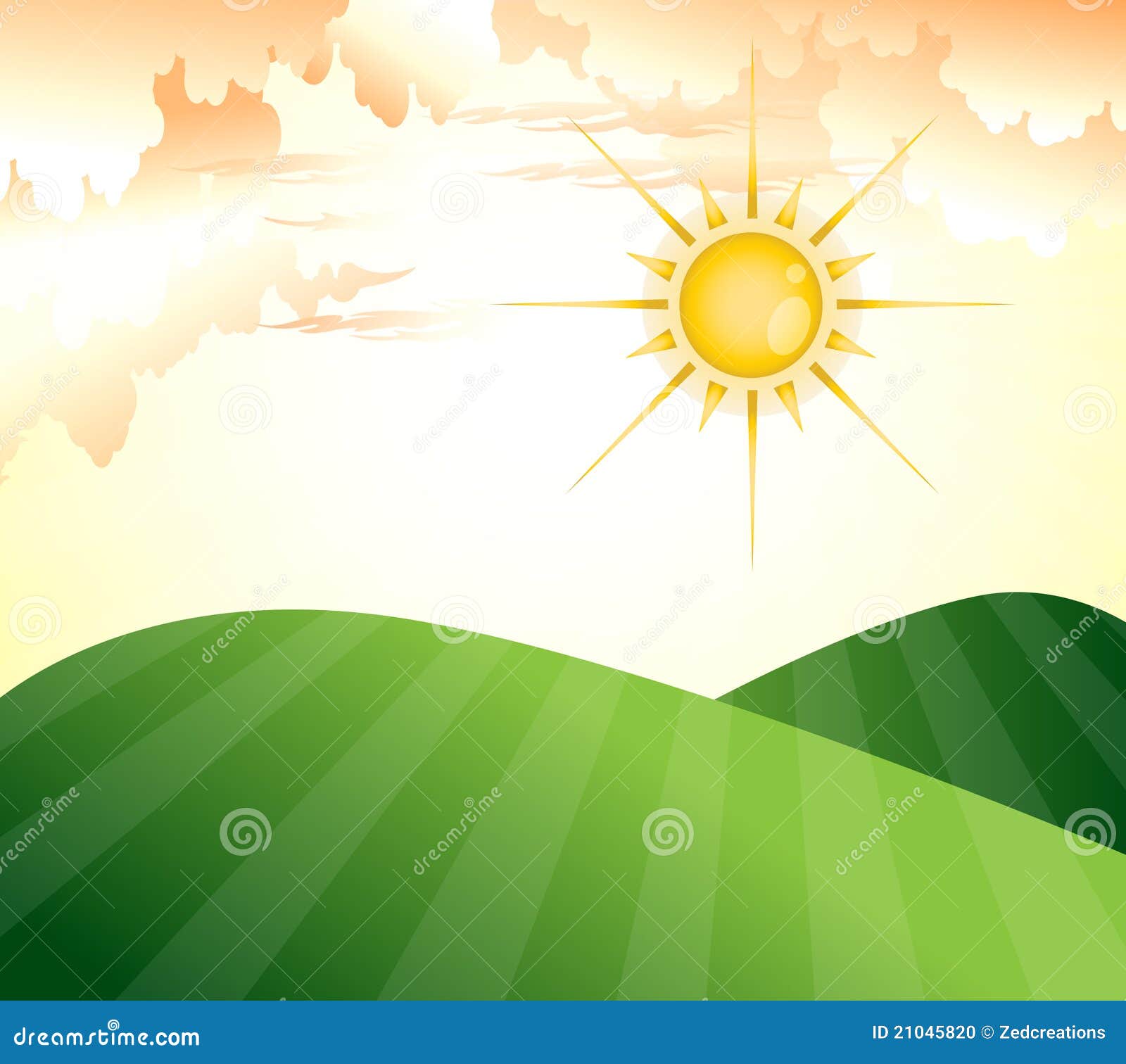 Evening stock vector. Illustration of sunny, shine, orange - 21045820