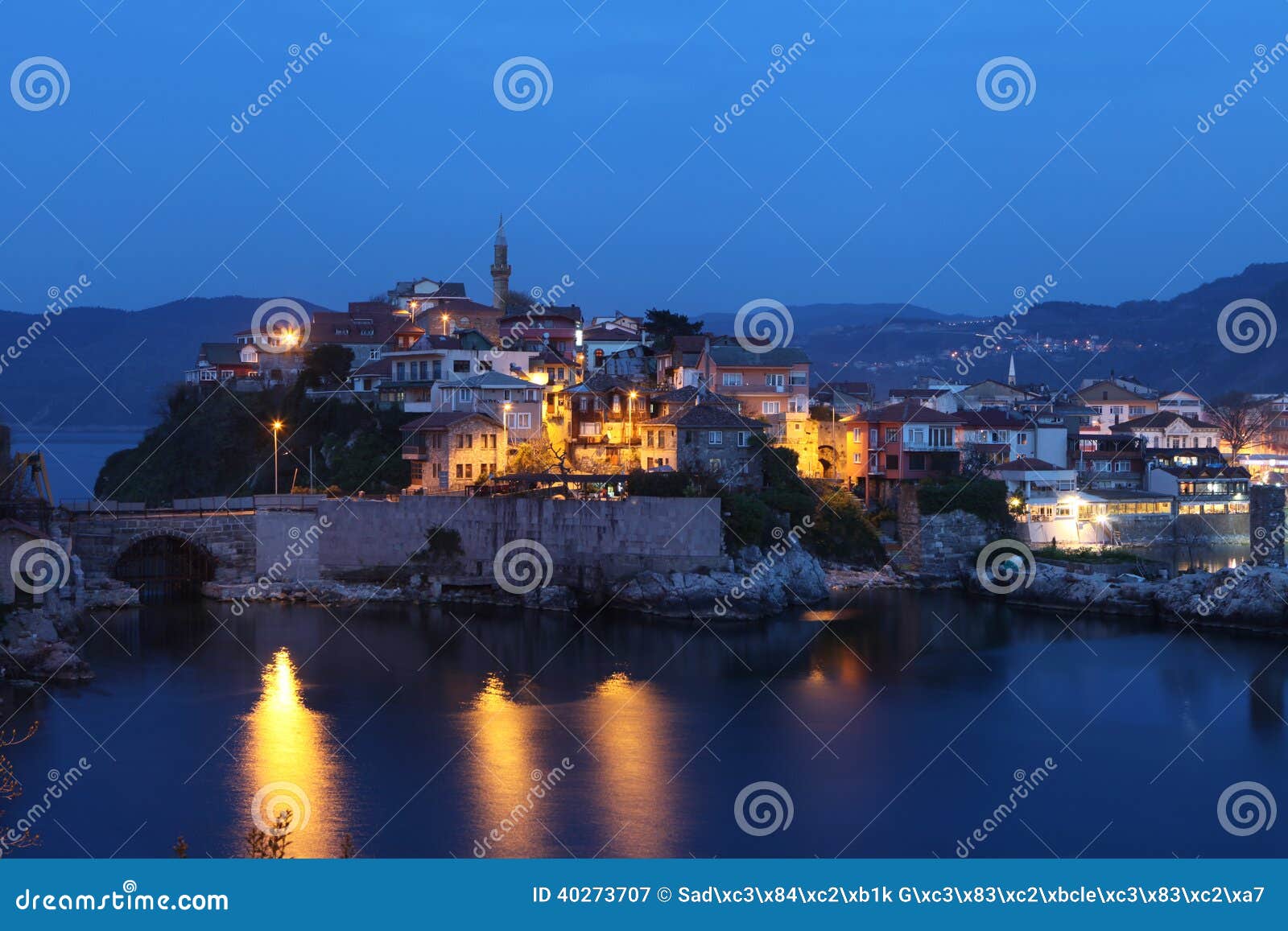 Evening in Amasra, Turkey stock image. Image of dusk - 40273707