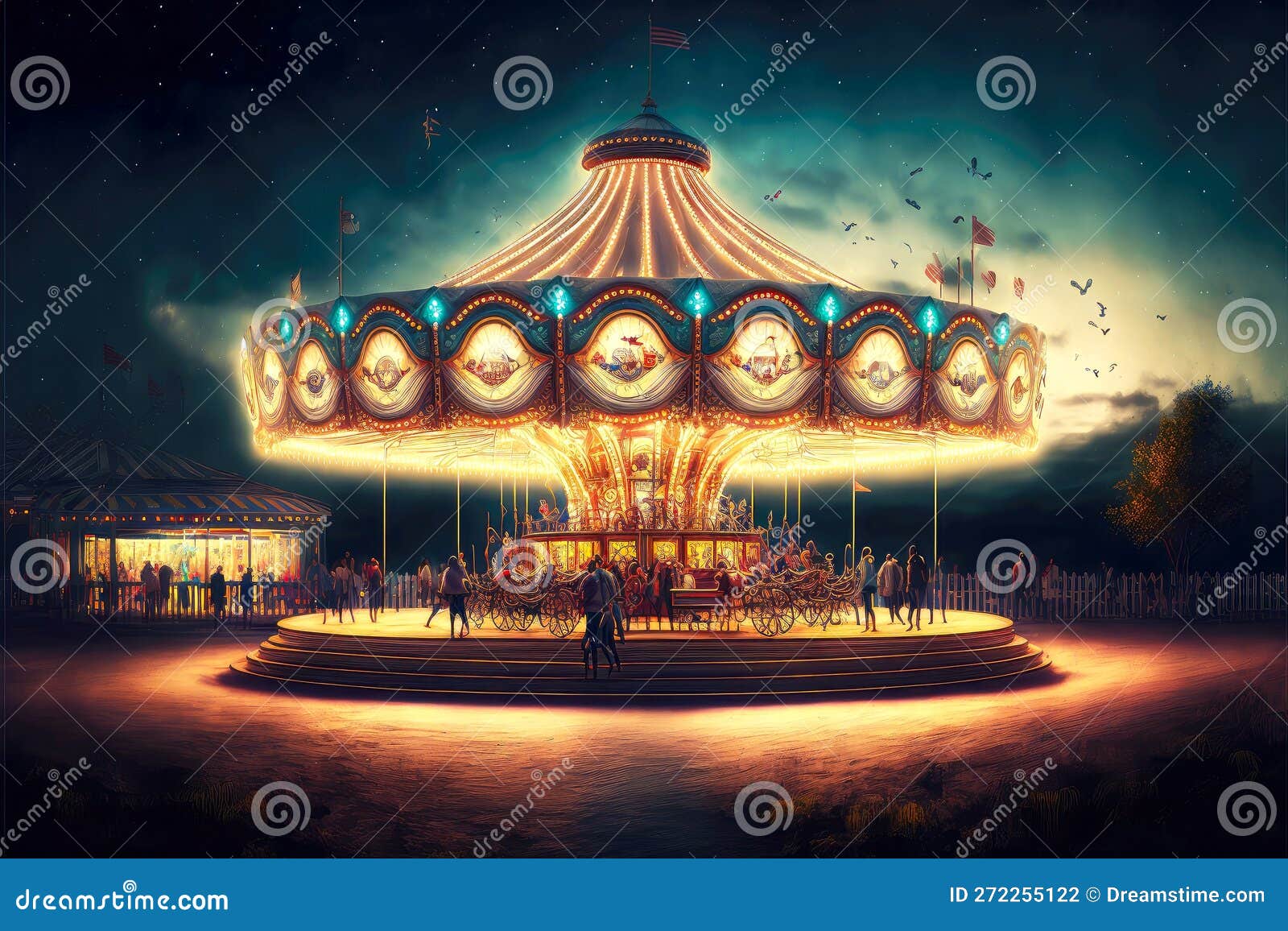 Spinning Carousel. Entertainment Vector Drawing | CartoonDealer.com ...
