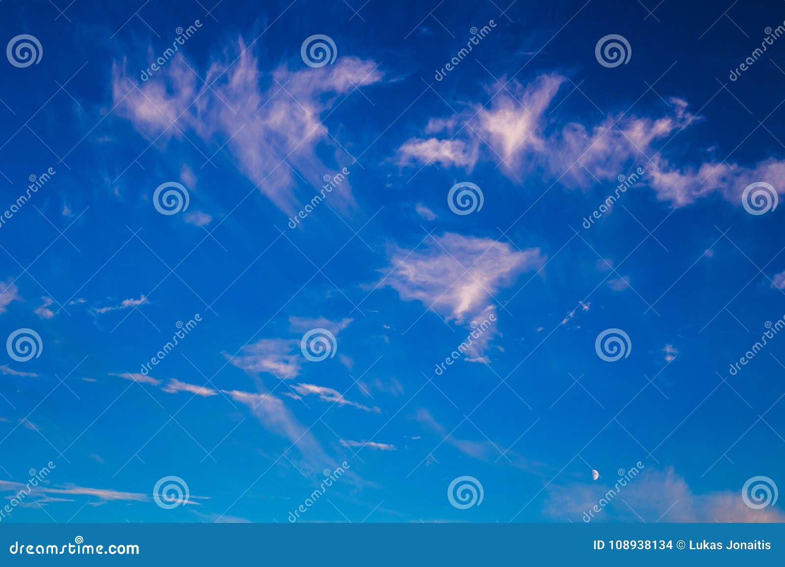 Evening Blue Sky Background with Beautiful Clouds Stock Photo - Image ...
