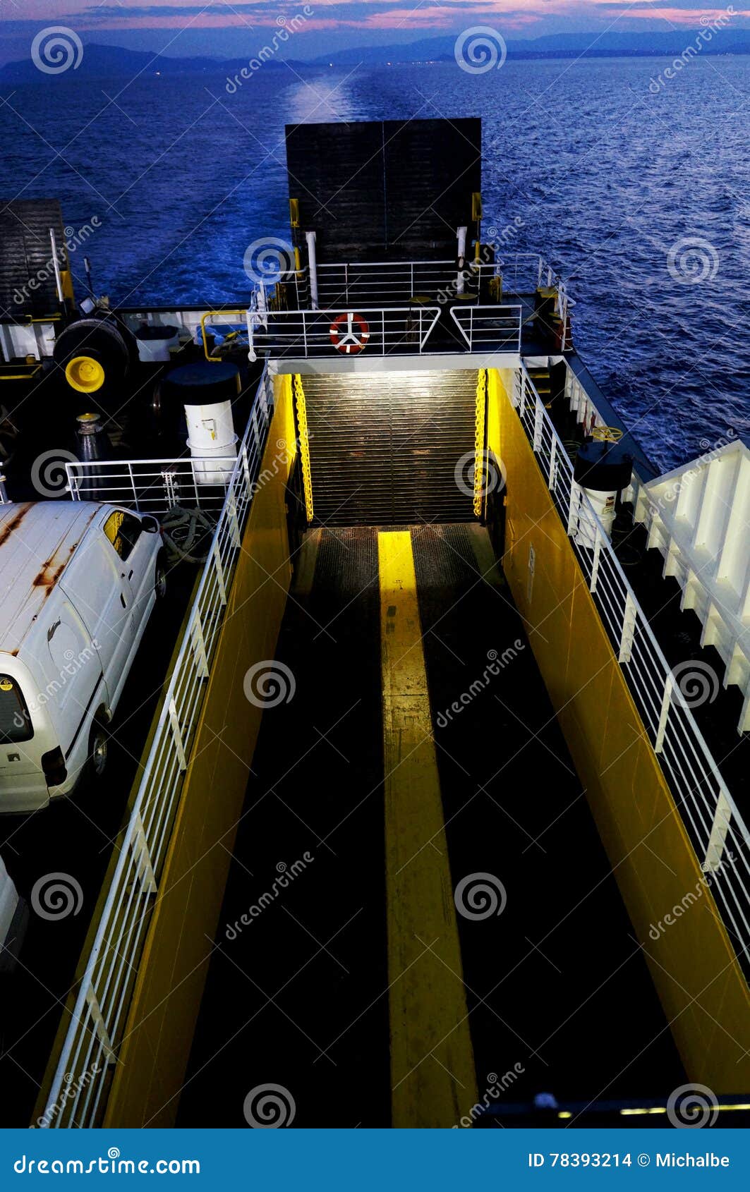 Evening on car ferry stock photo. Image of transport - 78393214