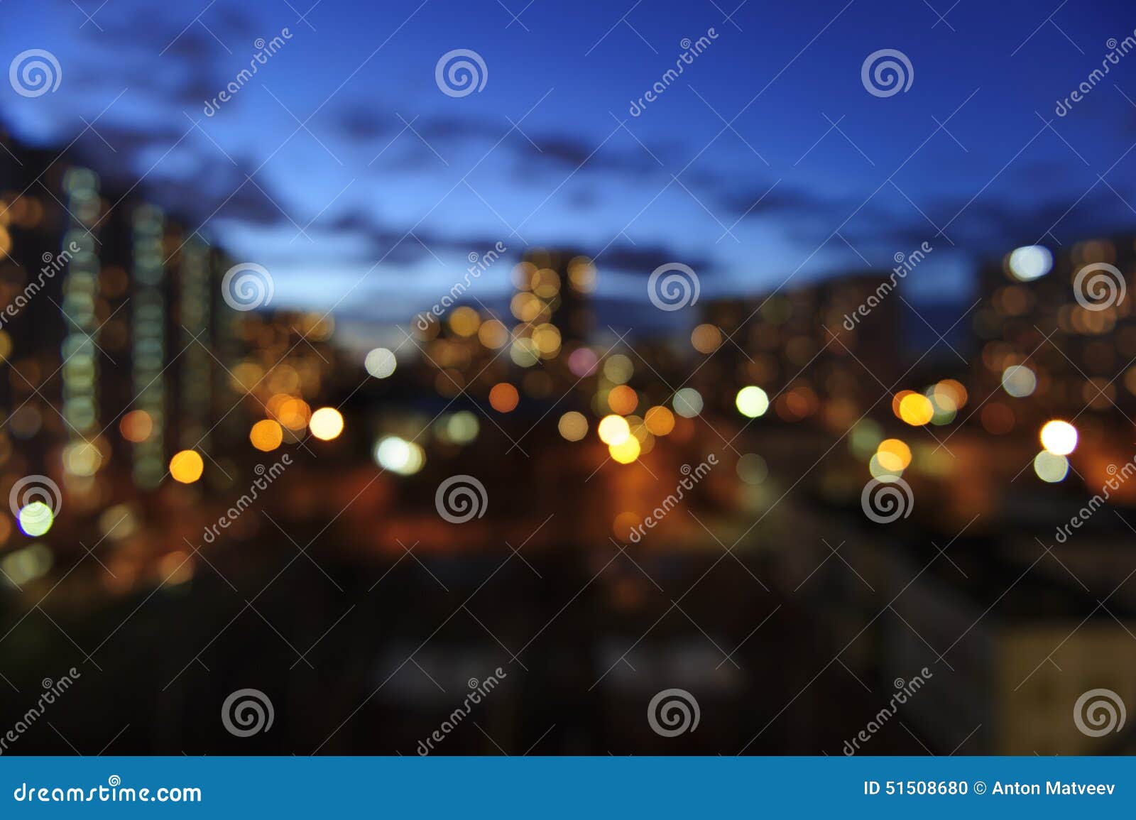 Evening city lights stock photo. Image of blue, nightlife - 51508680