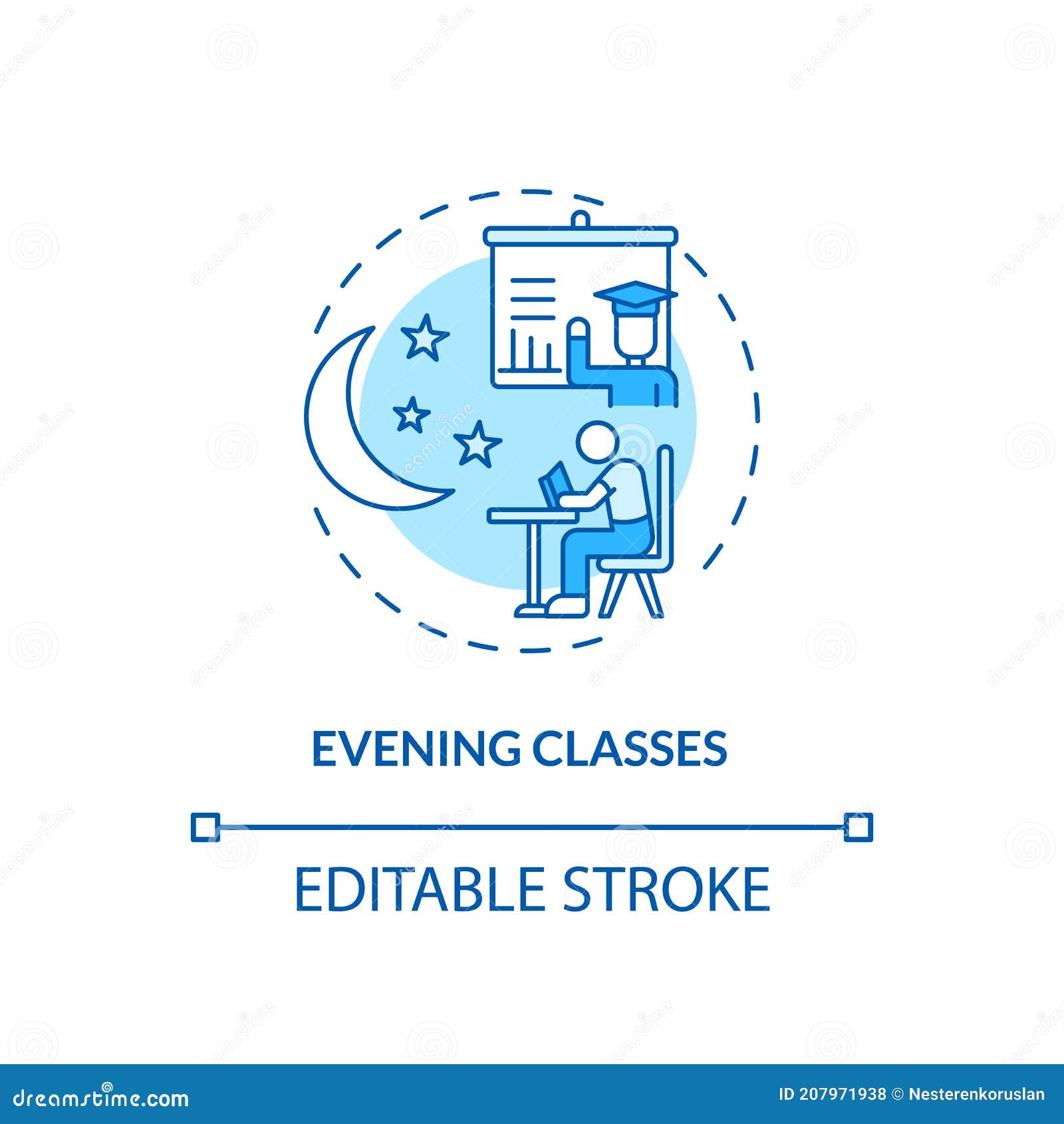 Evening Classes Concept Icon Stock Illustration - Illustration of idea ...