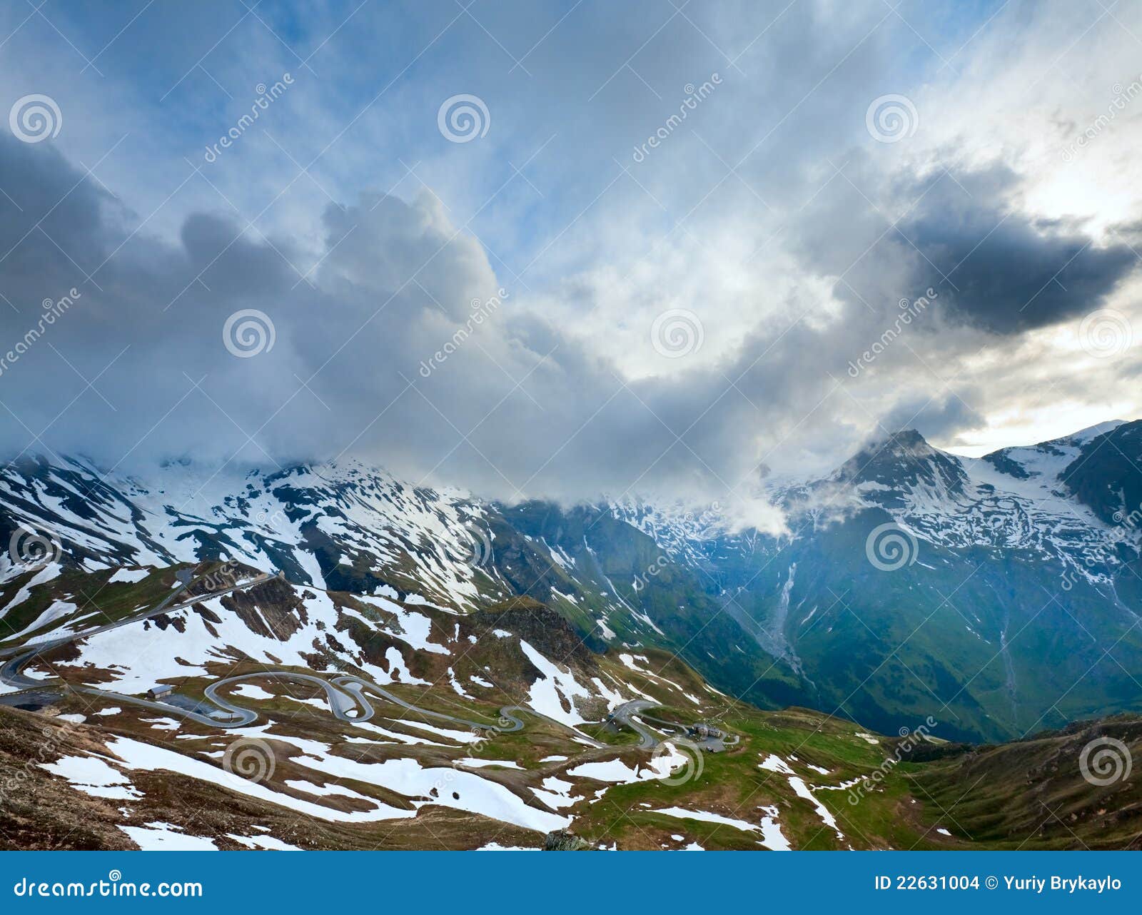 Evening Cloudy Alps Summer View Stock Photo - Image of serpentine ...