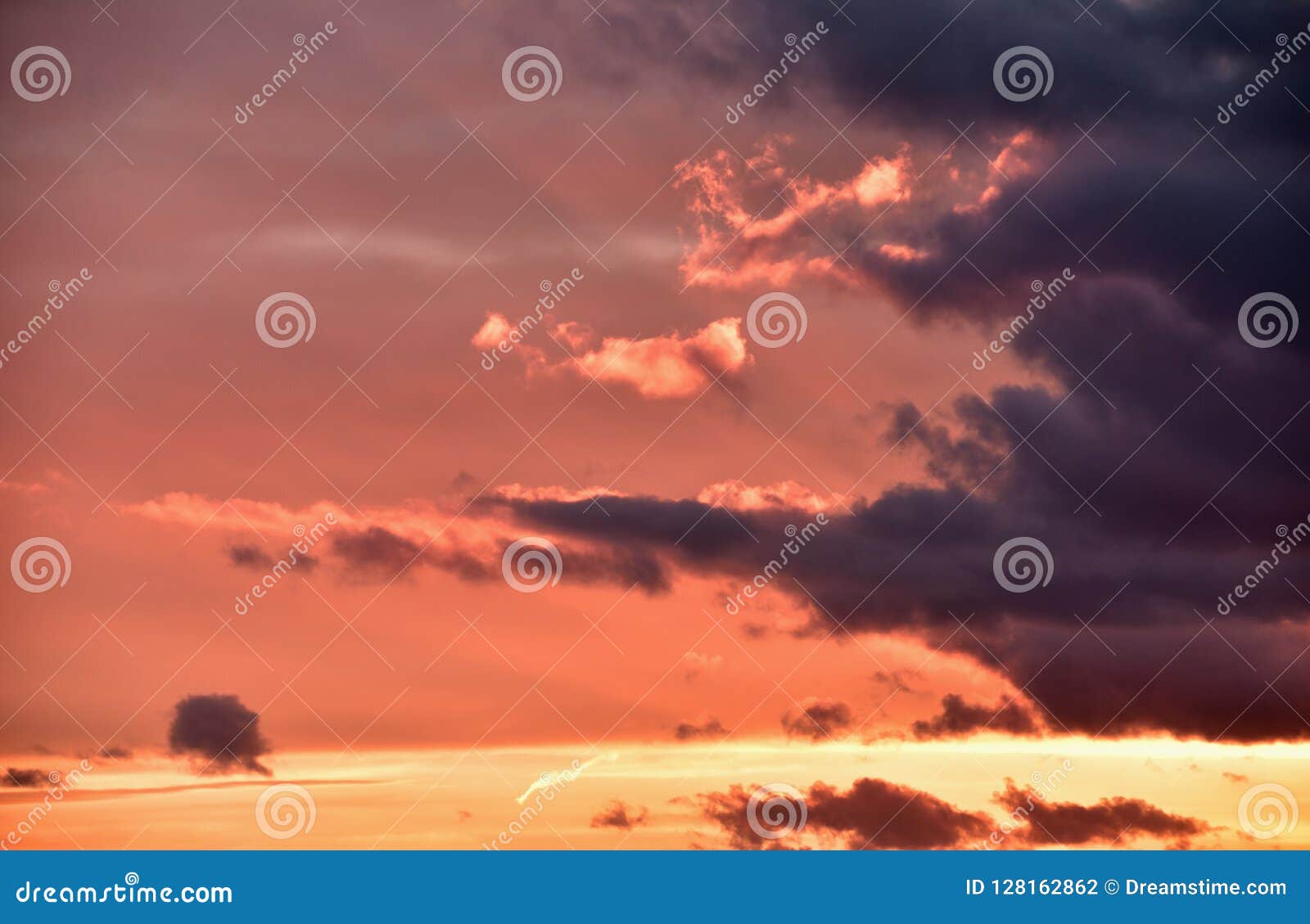Pink Clouds on the Evening Sky Stock Photo - Image of orange, field ...