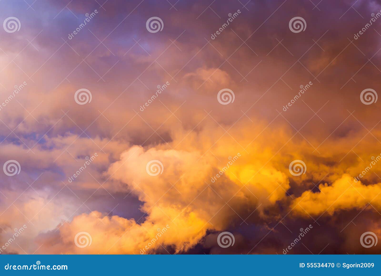 Evening Cloudy Sky Afterglow Stock Photo - Image of magenta, evening ...