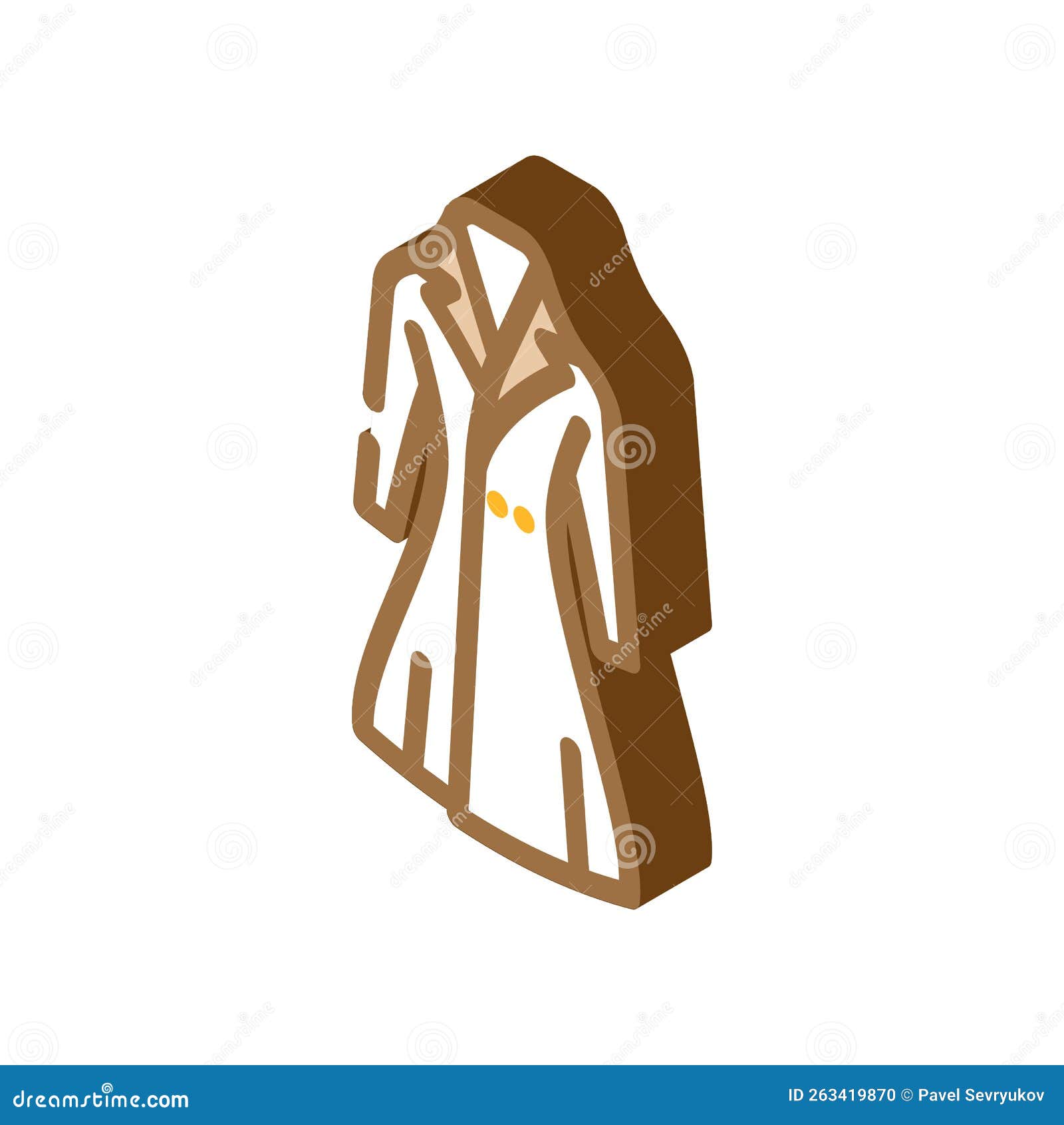 Evening Coat Outerwear Female Isometric Icon Vector Illustration Stock