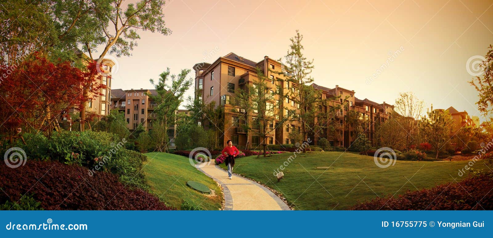 Evening, the Community View. Stock Image - Image of step, aisle: 16755775