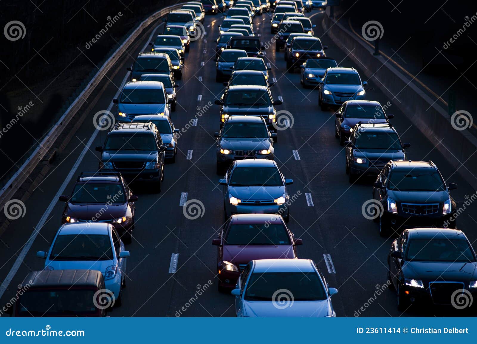 Evening commute traffic stock photo. Image of exposure - 23611414