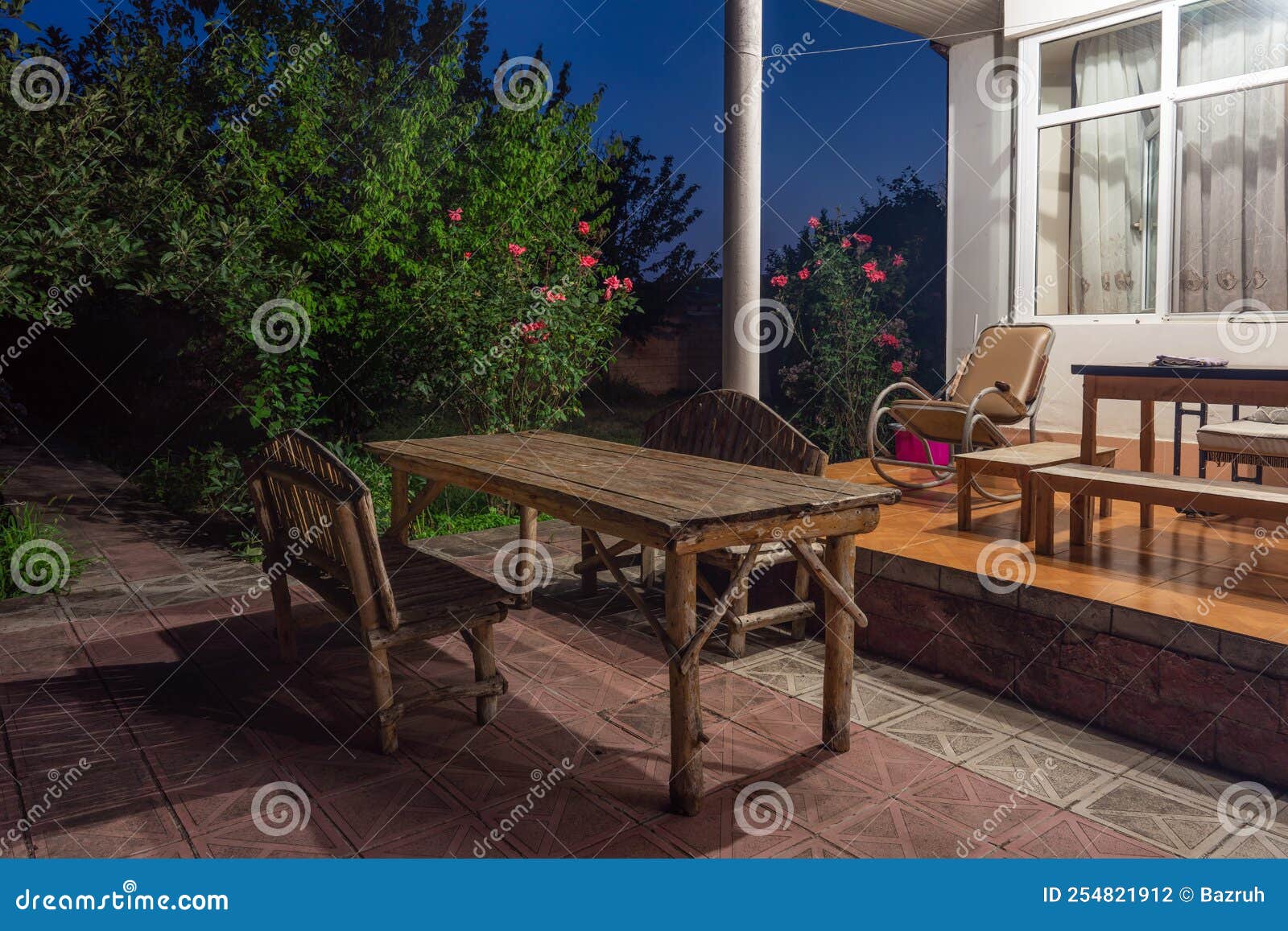 Evening in Courtyard of a Country House Stock Photo - Image of ...