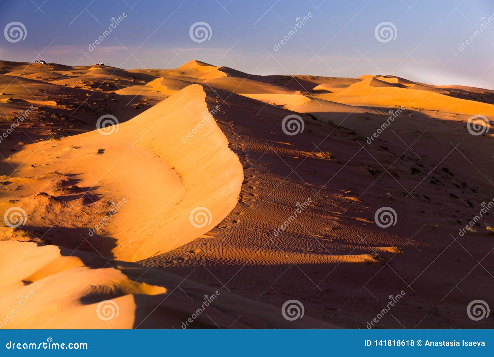 Evening Desert Scenery. Light and Shadows in Evening in the Sands Stock ...