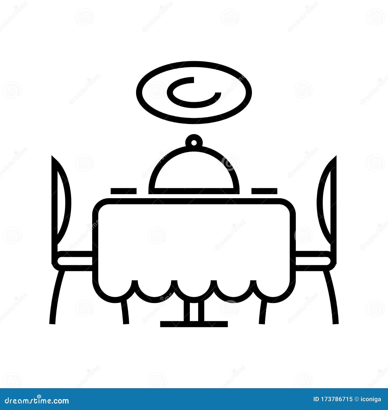 Evening Dinner Line Icon, Concept Sign, Outline Vector Illustration ...