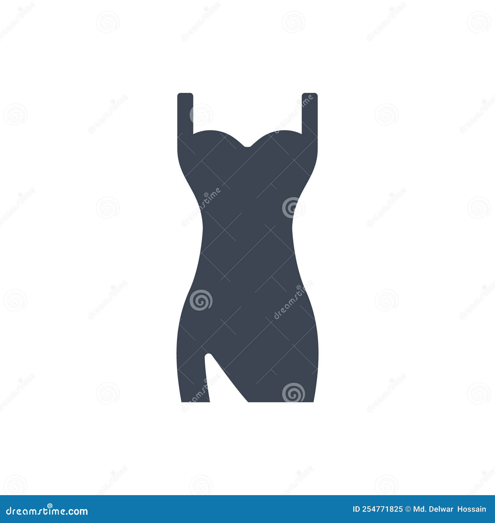 Evening dress icon stock vector. Illustration of female - 254771825