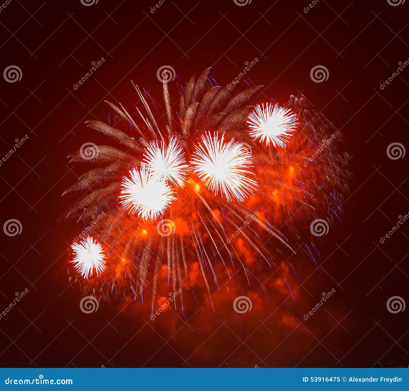 The Evening Fireworks in the Sky in Honor of Celebration of Victory Day ...