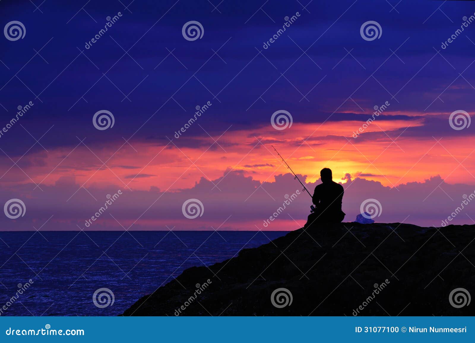 The evening fishing. stock photo. Image of recreational - 31077100