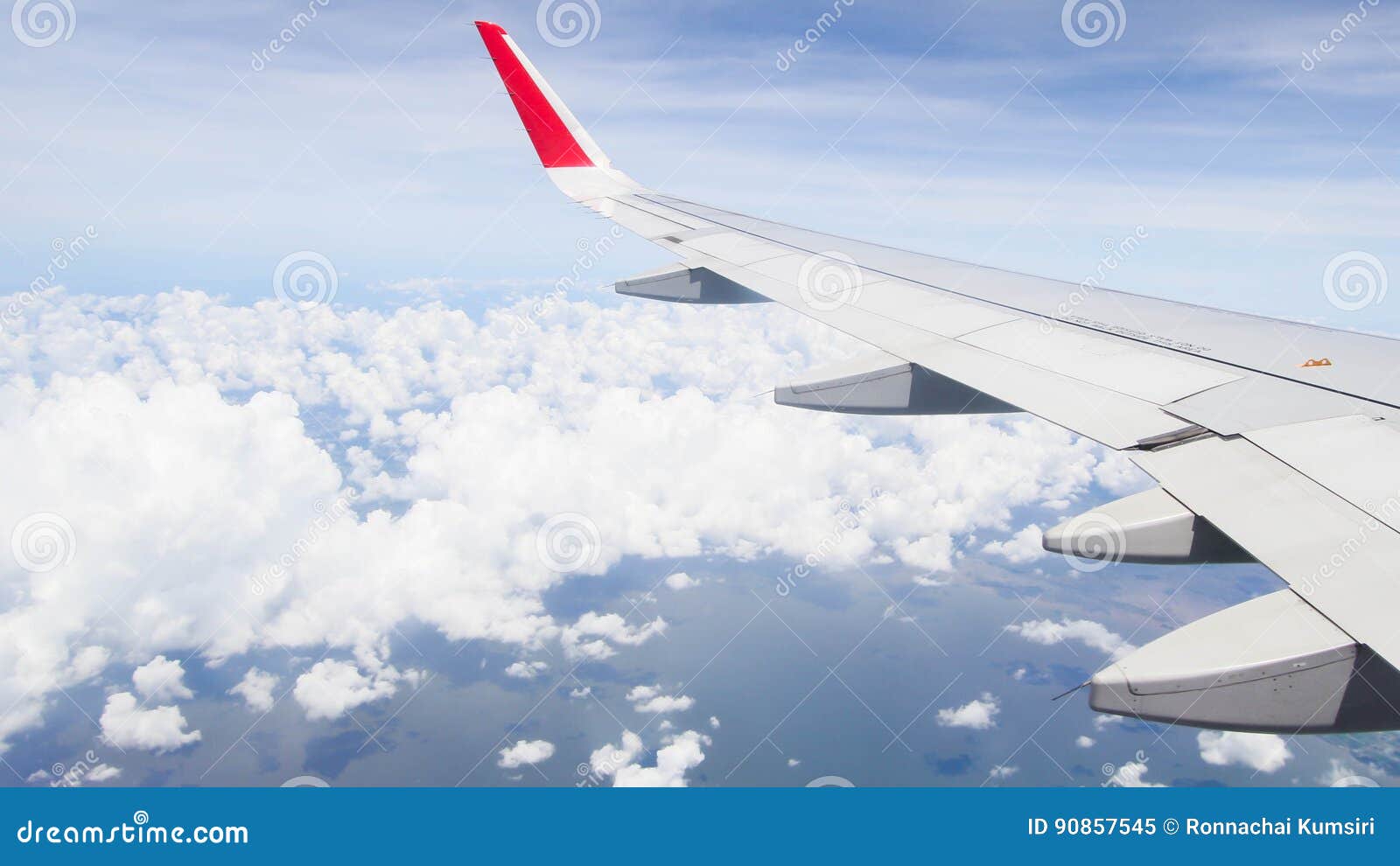Evening Flight on Cloud and Blue Sky, Amazing View from the Wind Stock ...