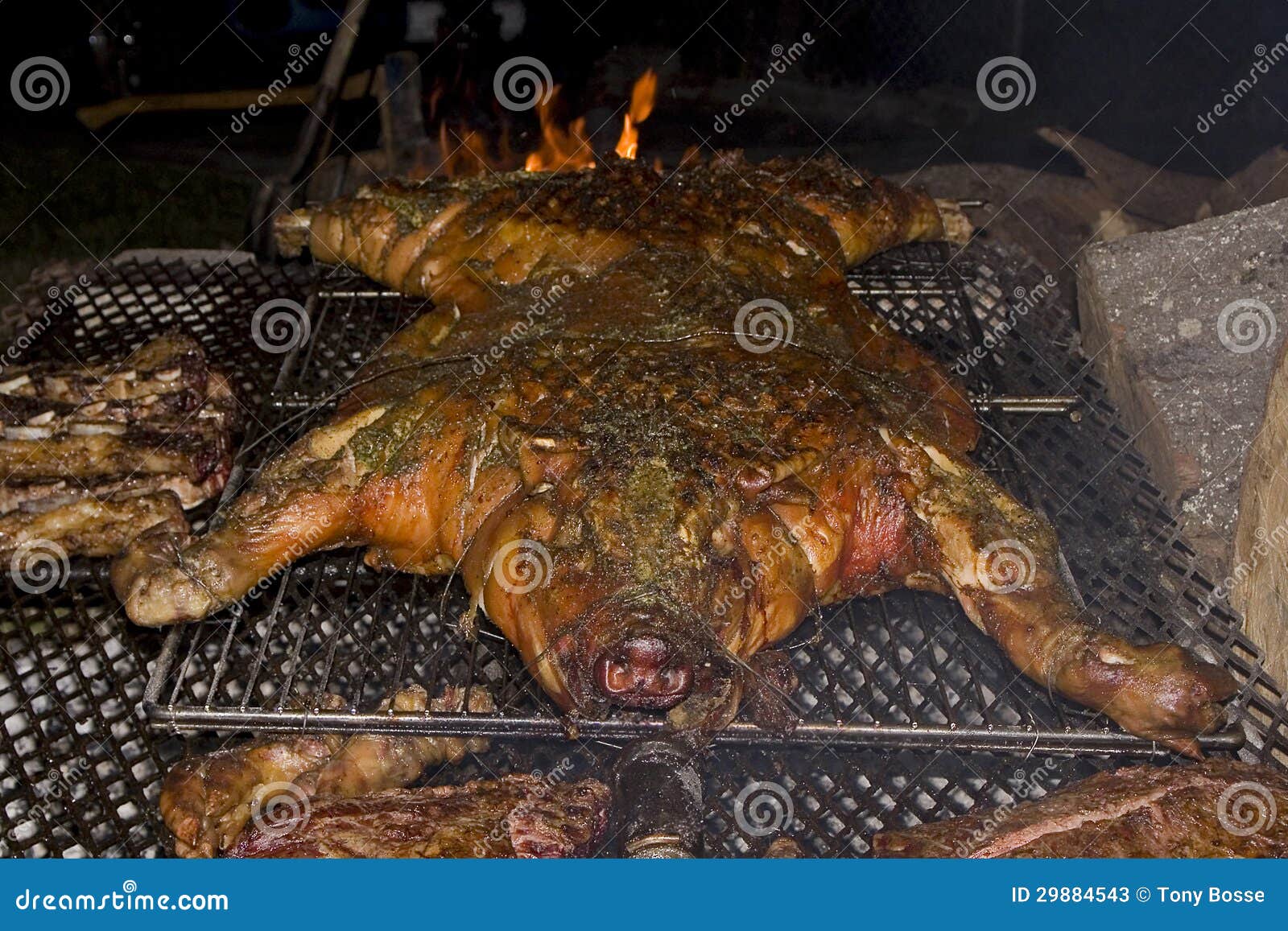 Full Pig Roast stock image. Image of barbecue, charcoal - 29884543