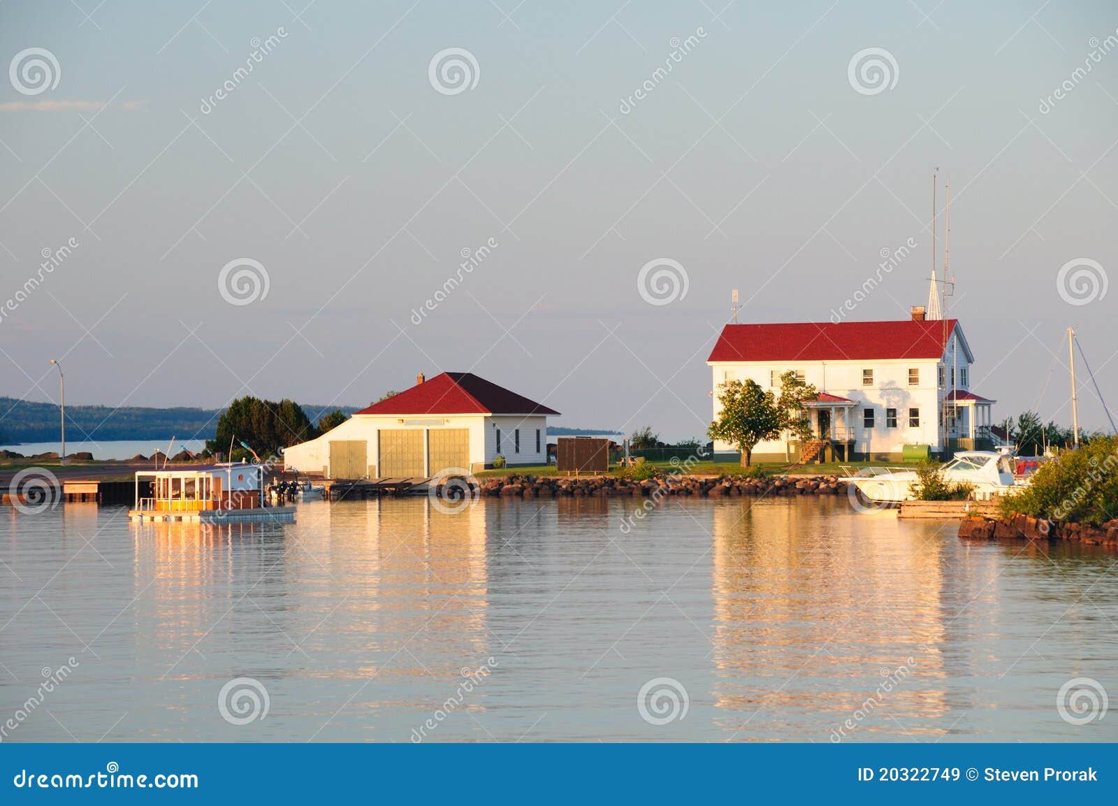 Evening in the harbor stock image. Image of summer, lakeshore - 20322749