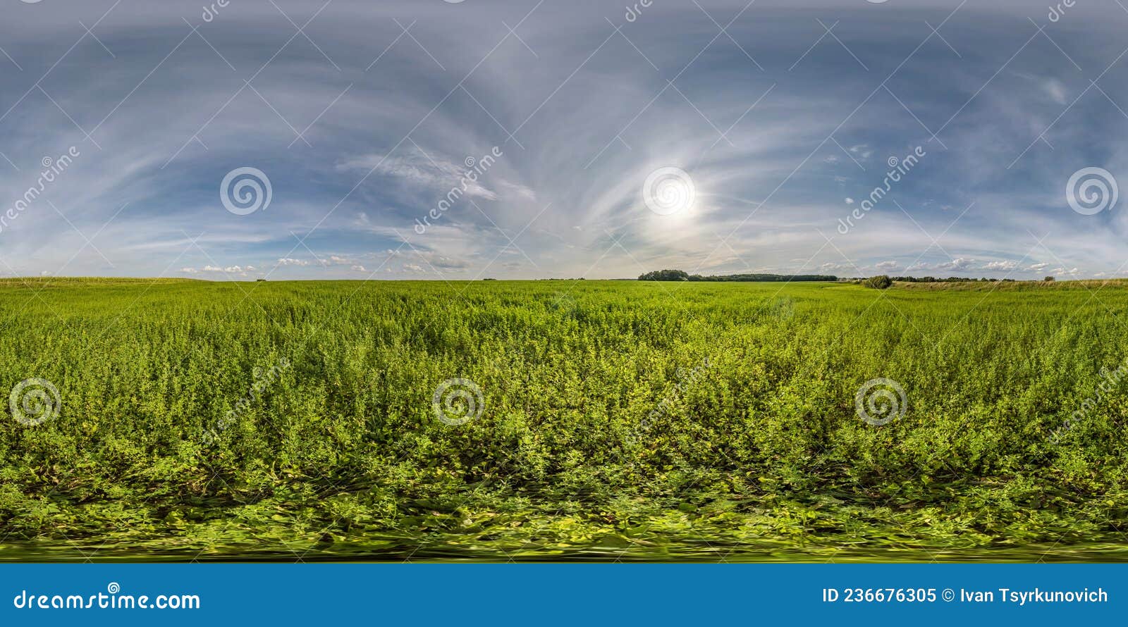Evening Hdri Panorama 360 View among Farming Fields with Sunset Clouds ...