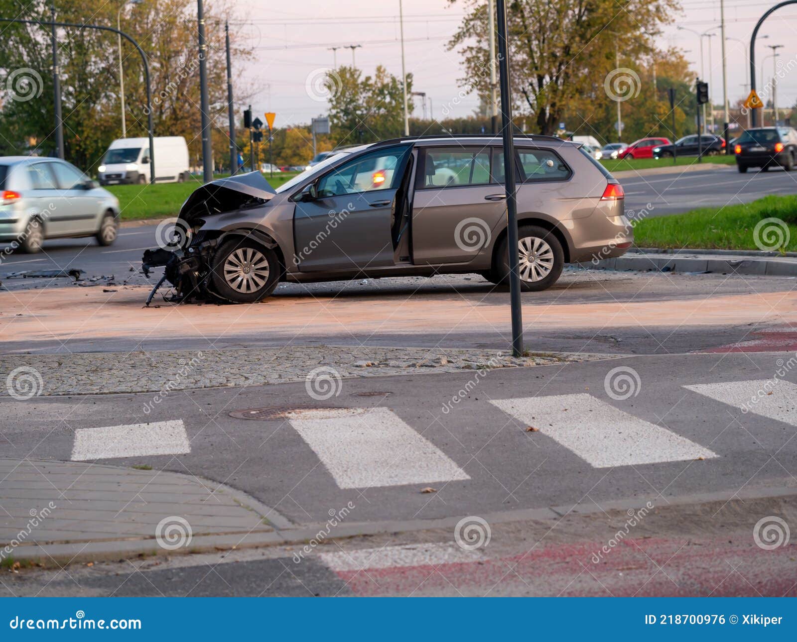 Evening Hours Car Crash on the Highway Editorial Photo - Image of side ...