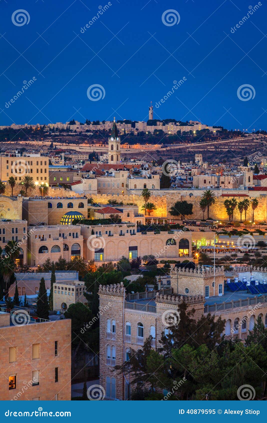 Evening in Jerusalem stock image. Image of town, evening - 40879595