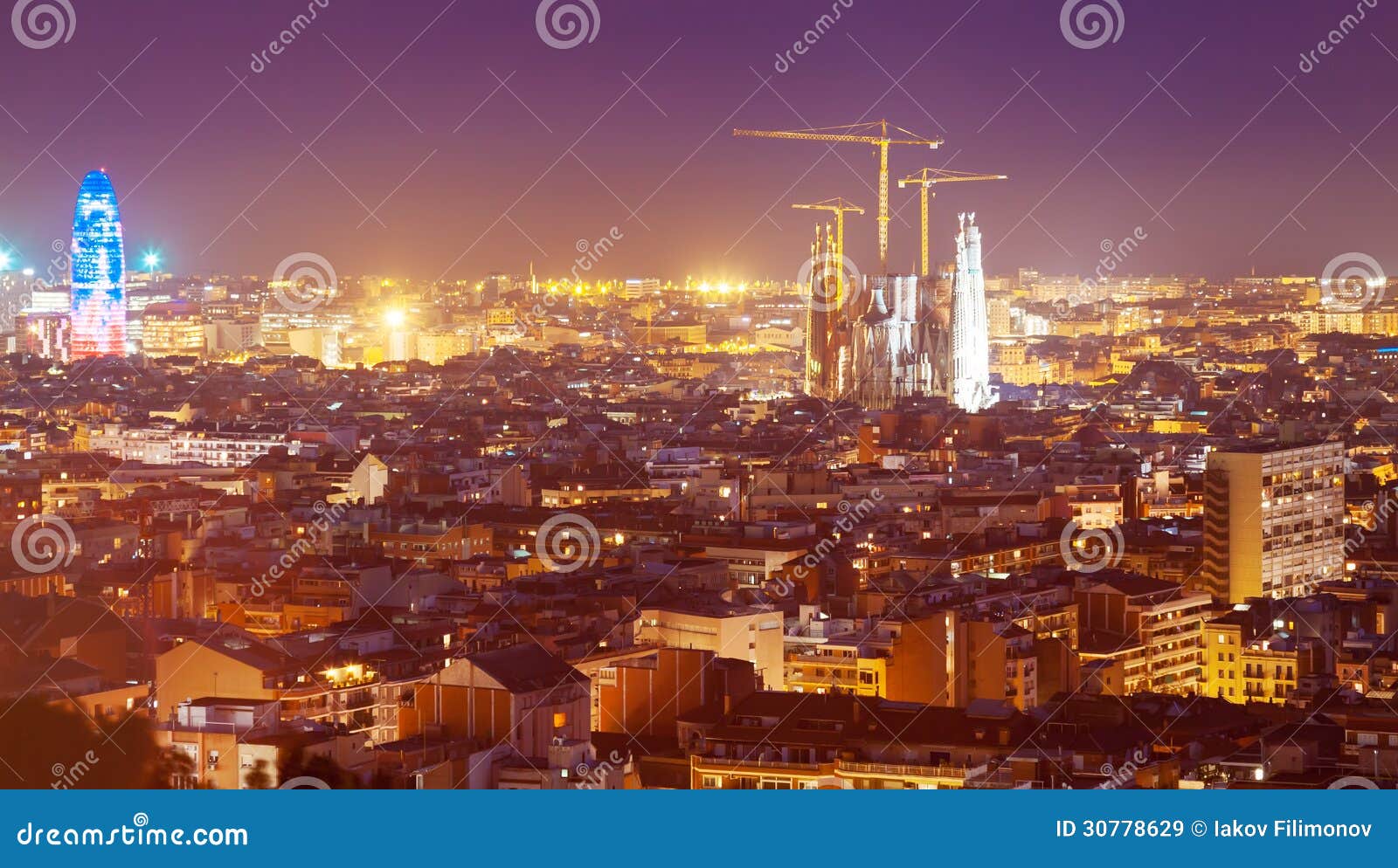 Evening kind of Barcelona stock image. Image of city - 30778629