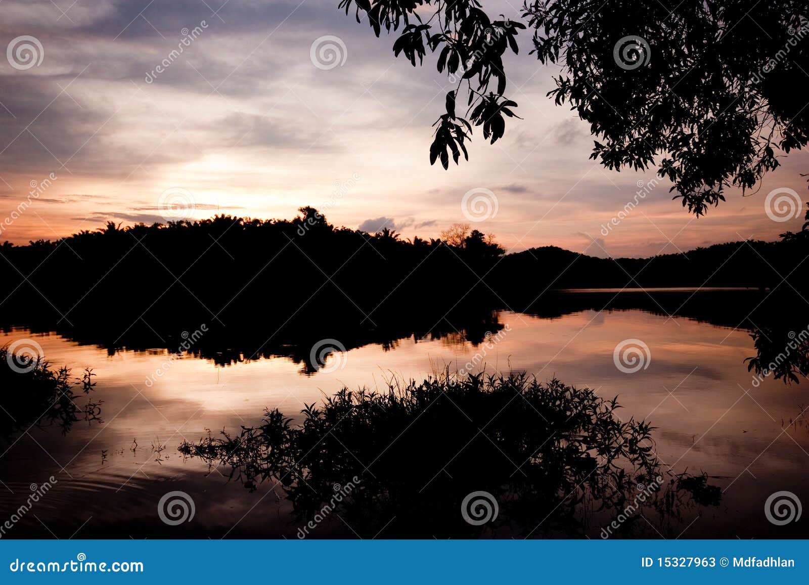 Evening by the lake stock image. Image of sunset, lake - 15327963
