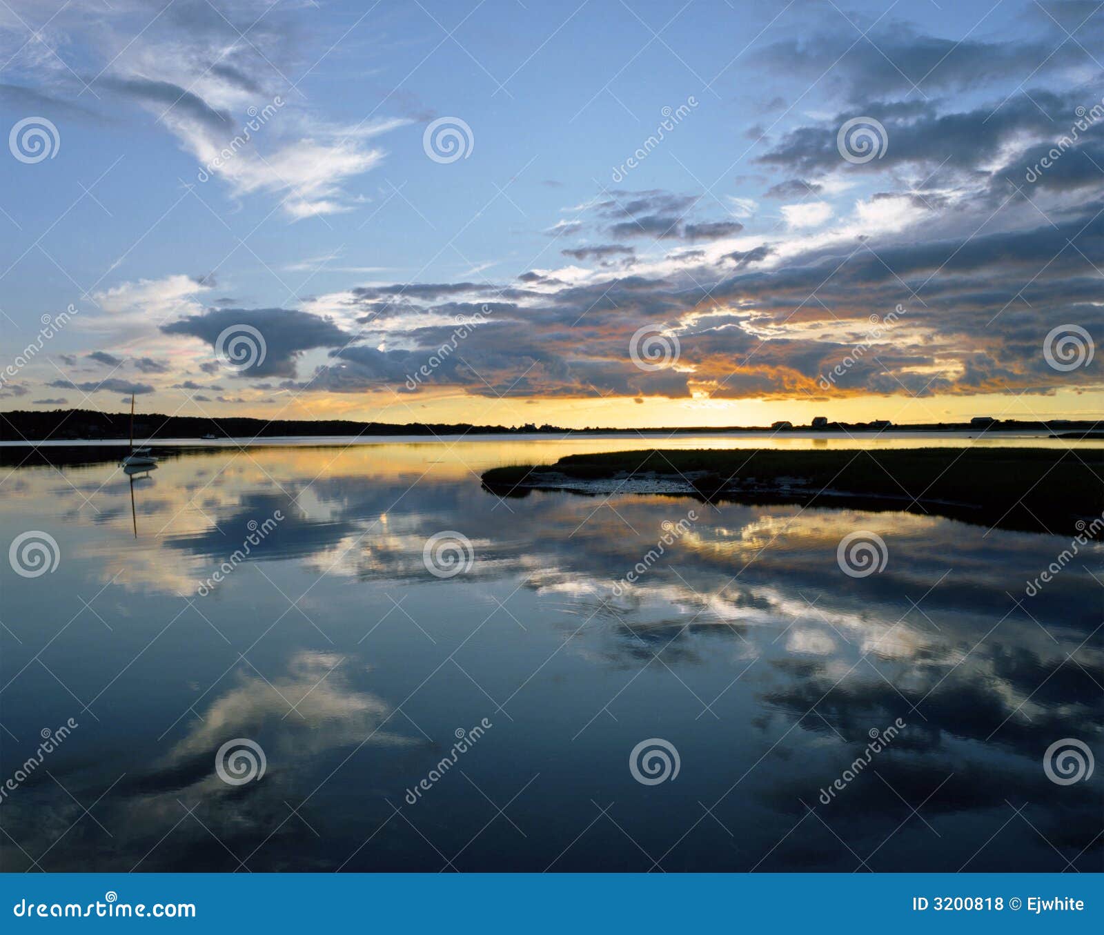 Evening at the lake stock photo. Image of shoreline, blue - 3200818
