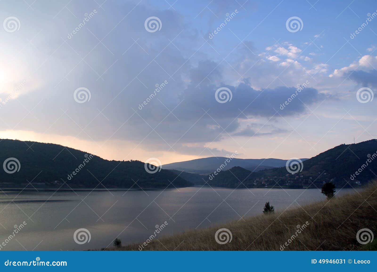 Evening lake stock image. Image of lake, evening, scenery - 49946031