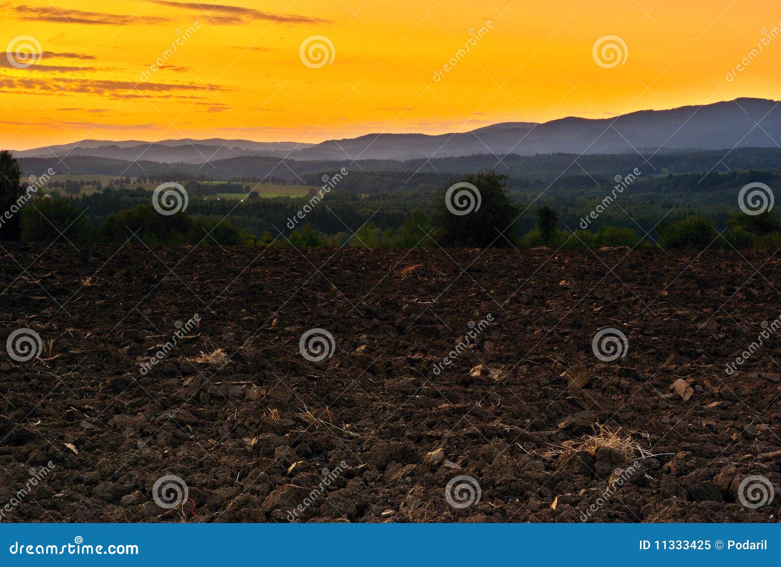 Evening landscape stock image. Image of country, broke - 11333425