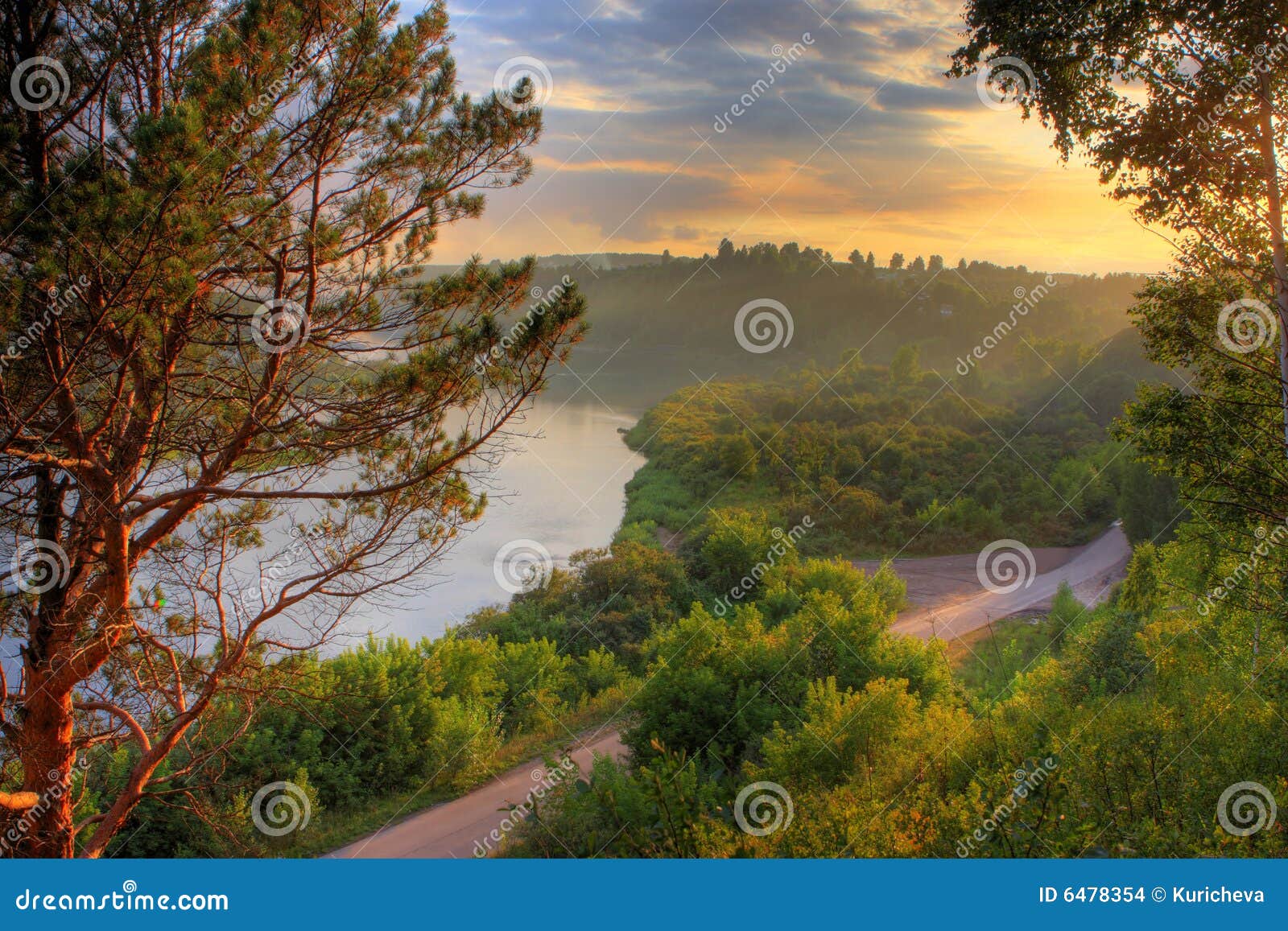 Evening landscape stock photo. Image of dawn, morning - 6478354