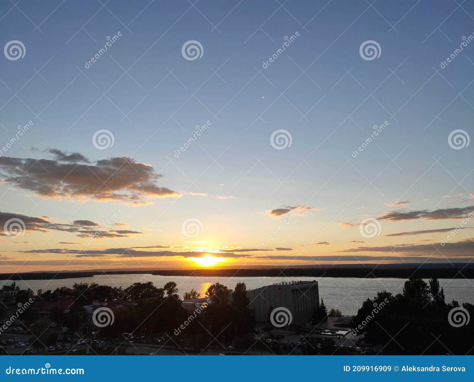 Evening Landscape View on the Volga River, Samara Stock Image - Image ...