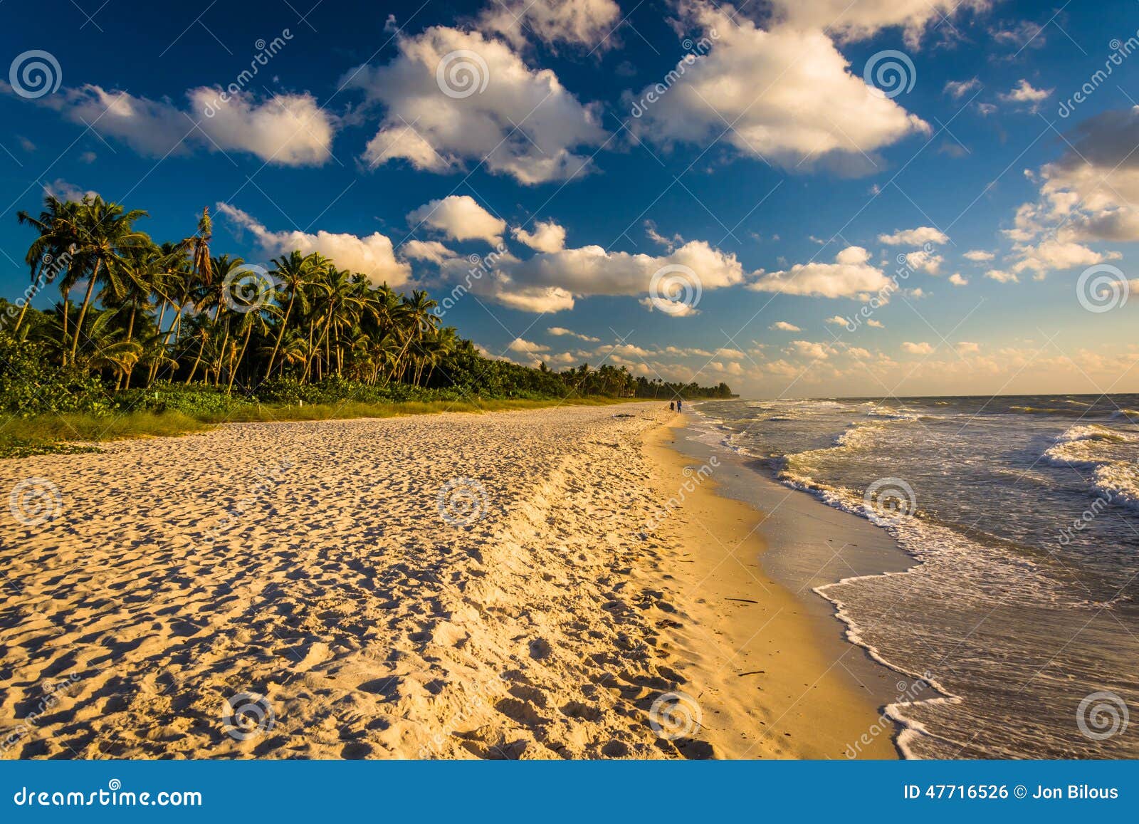 Evening Light at the Beach in Naples, Florida. Stock Photo - Image of ...