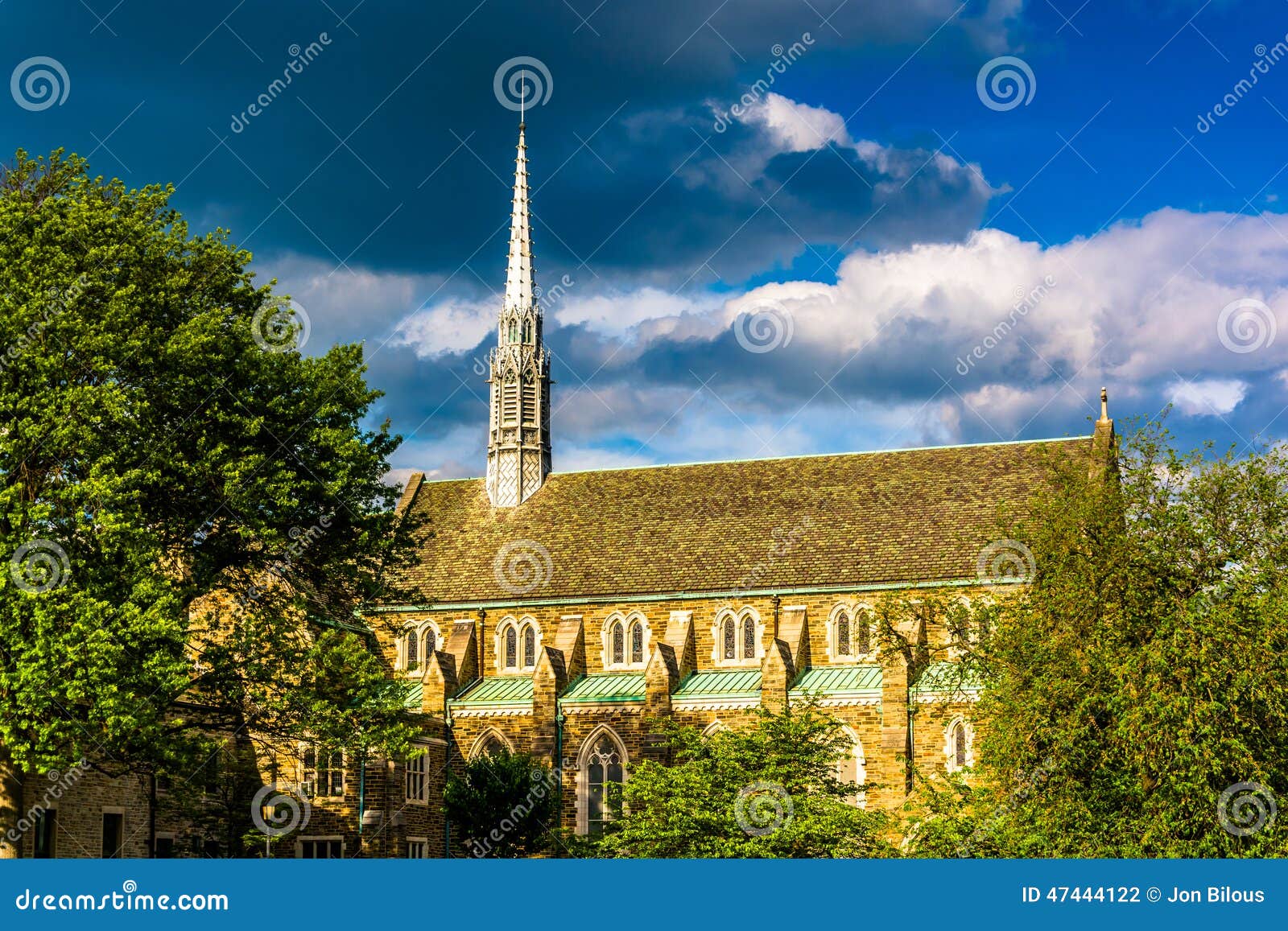 Evening Light on the Cathedral of the Incarnation in Baltimore, Stock ...
