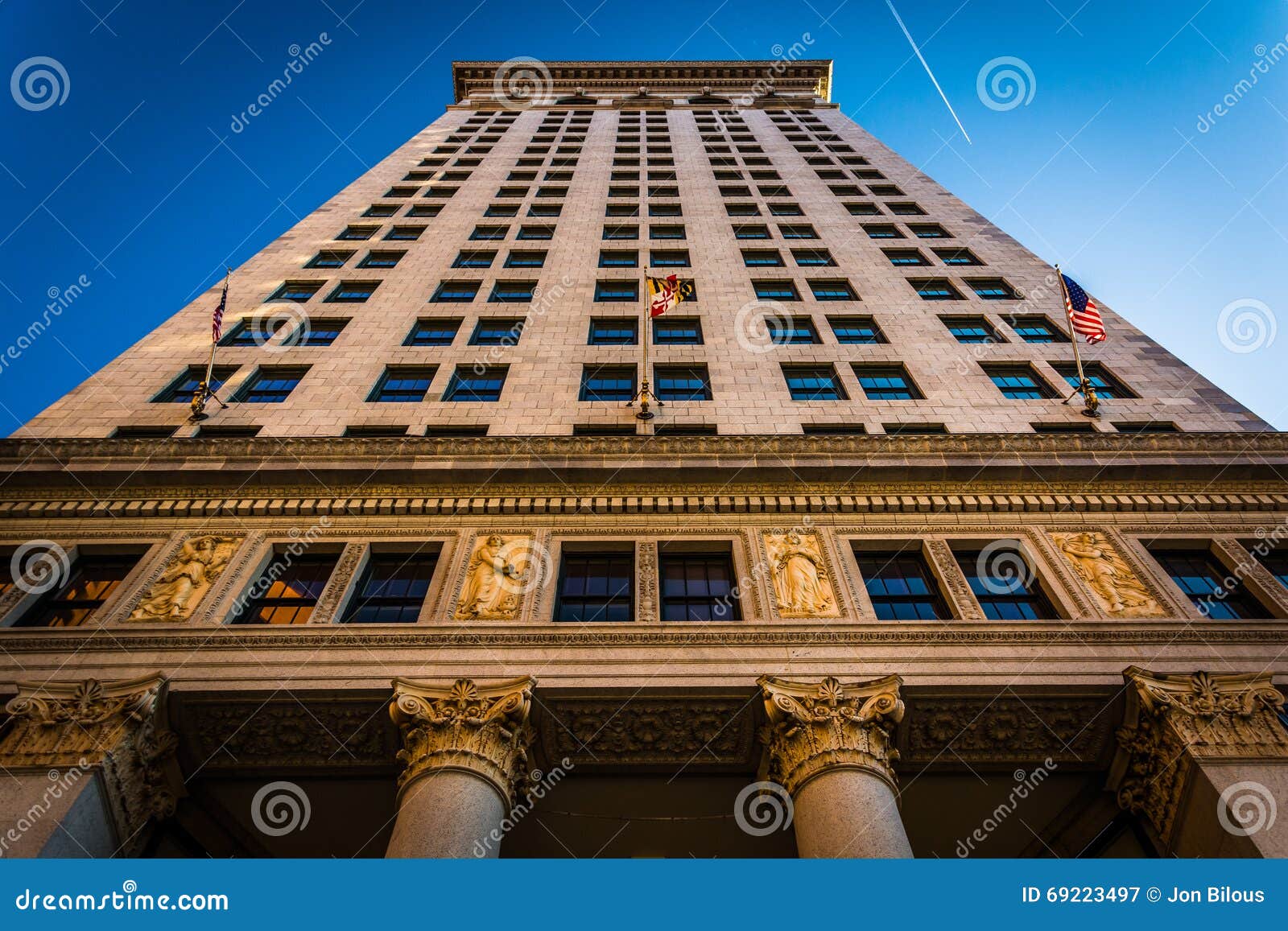 Evening Light on a Highrise Building in Baltimore, Maryland. Stock ...