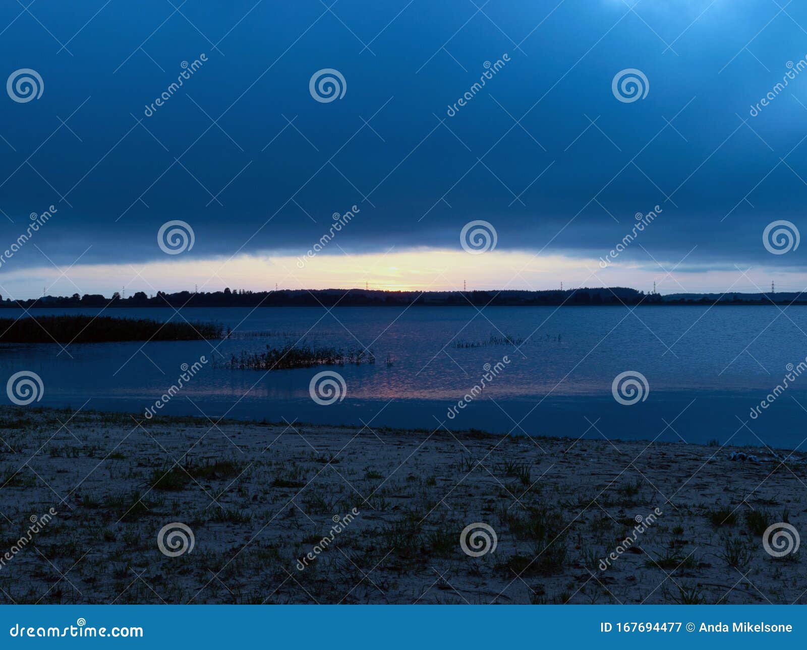 Evening Light on the Lake, Twilight Hour Stock Image - Image of ...