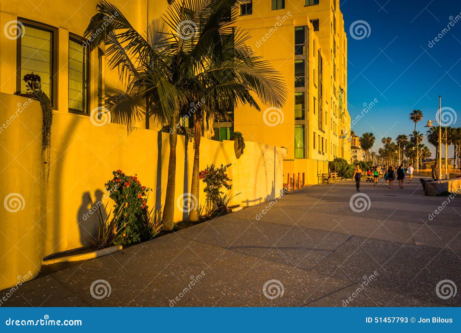 Evening Light on the Oceanfront Walk, in Santa Monica Stock Image ...