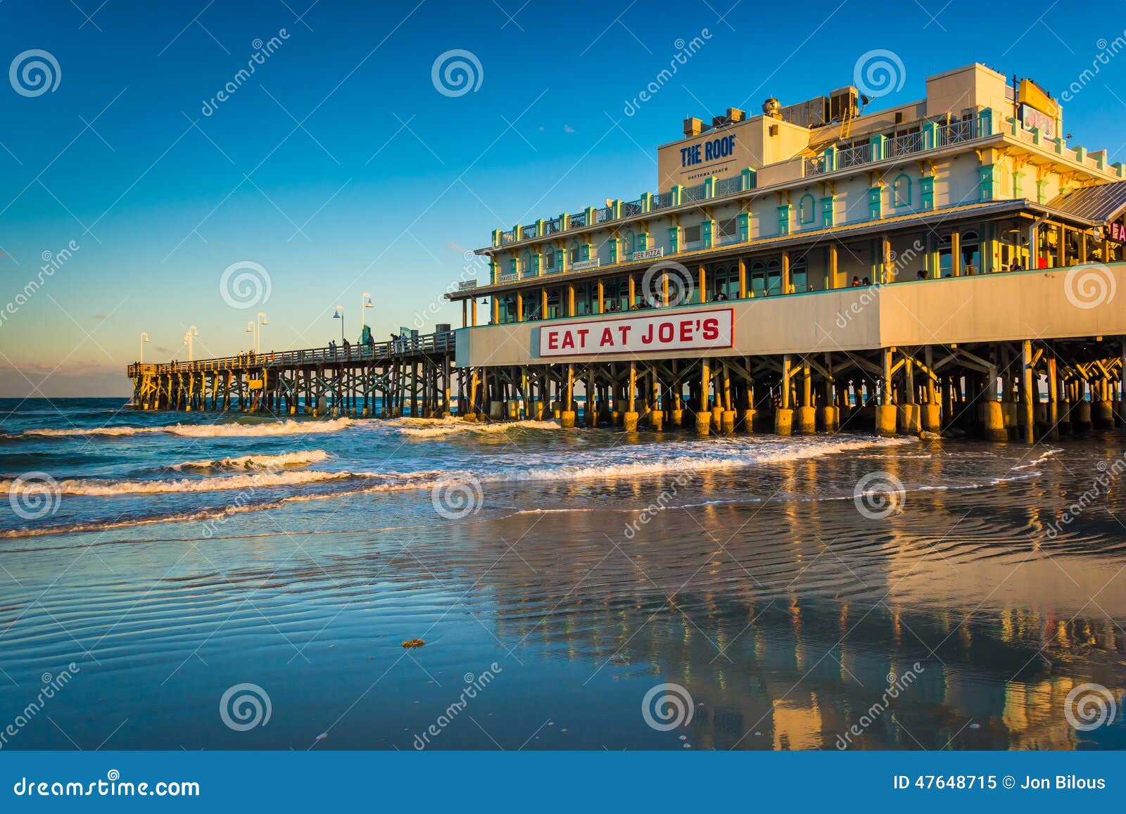 Evening Light on the Pier in Daytona Beach, Florida. Editorial Image ...