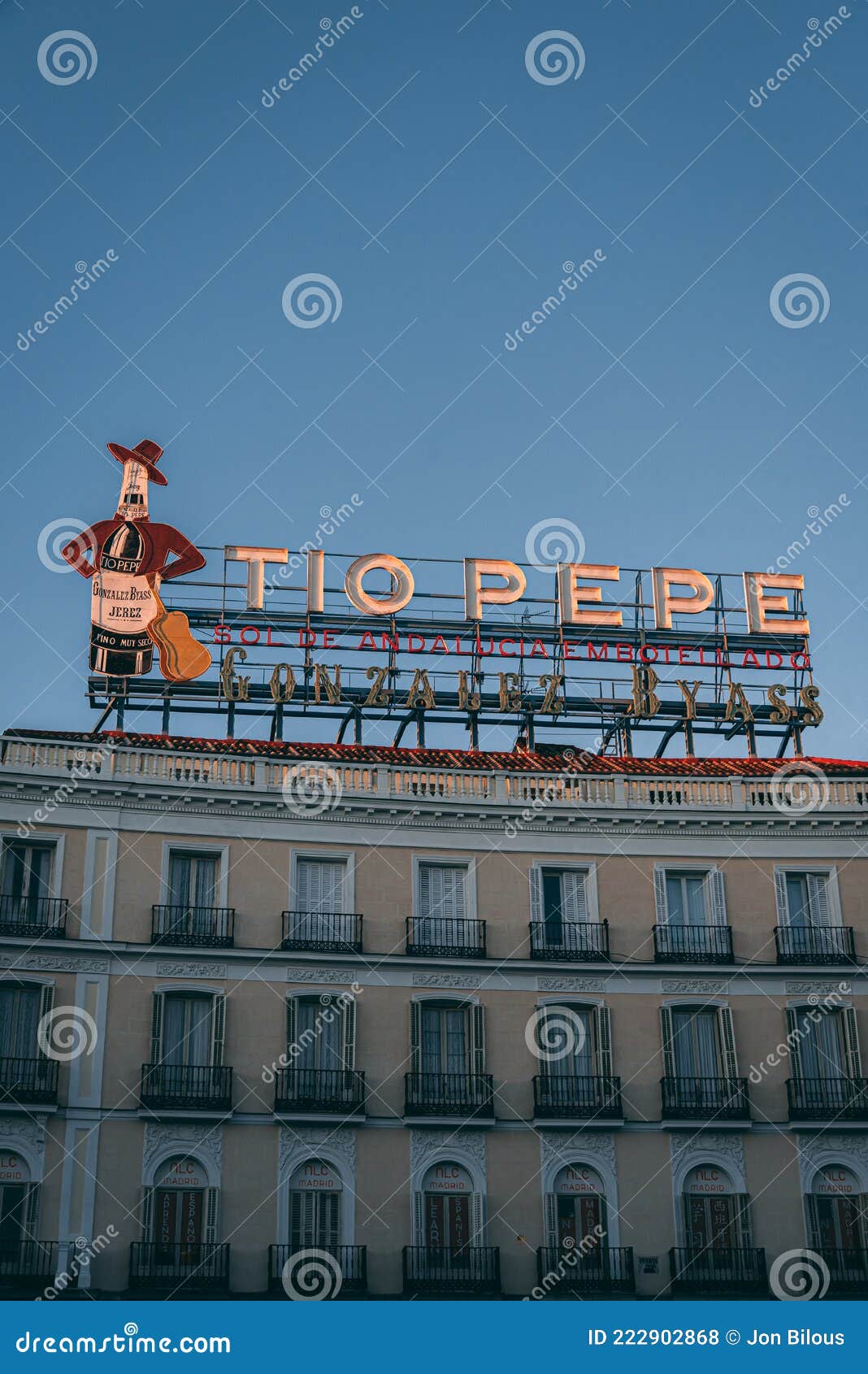 Evening Light on Tio Pepe Sign, in Madrid, Spain Editorial Stock Photo ...