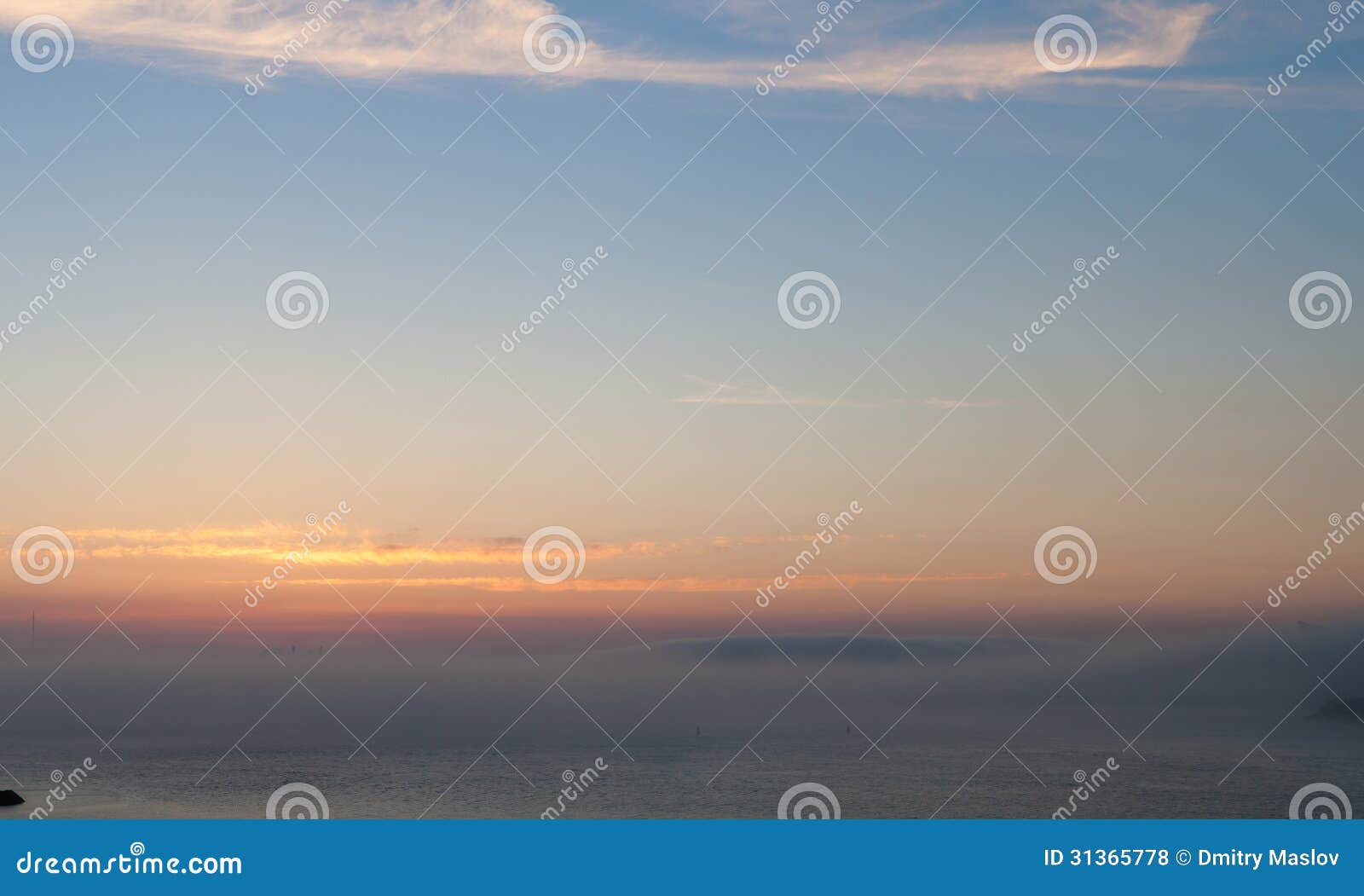 Evening mist stock photo. Image of blue, horizontal, tranquil - 31365778